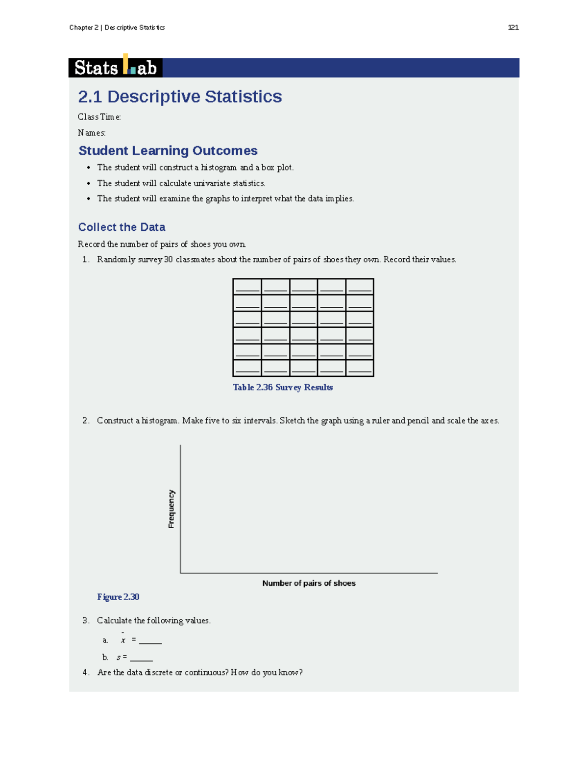Chapter 2: Descriptive Statistics & Data Analysis (121) - Studocu