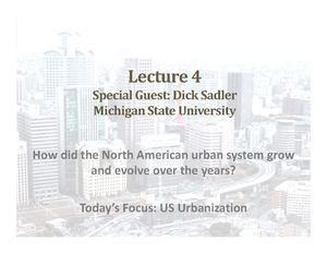 Lecture 3 - Evolution and development of Canadian urban system - E V O ...