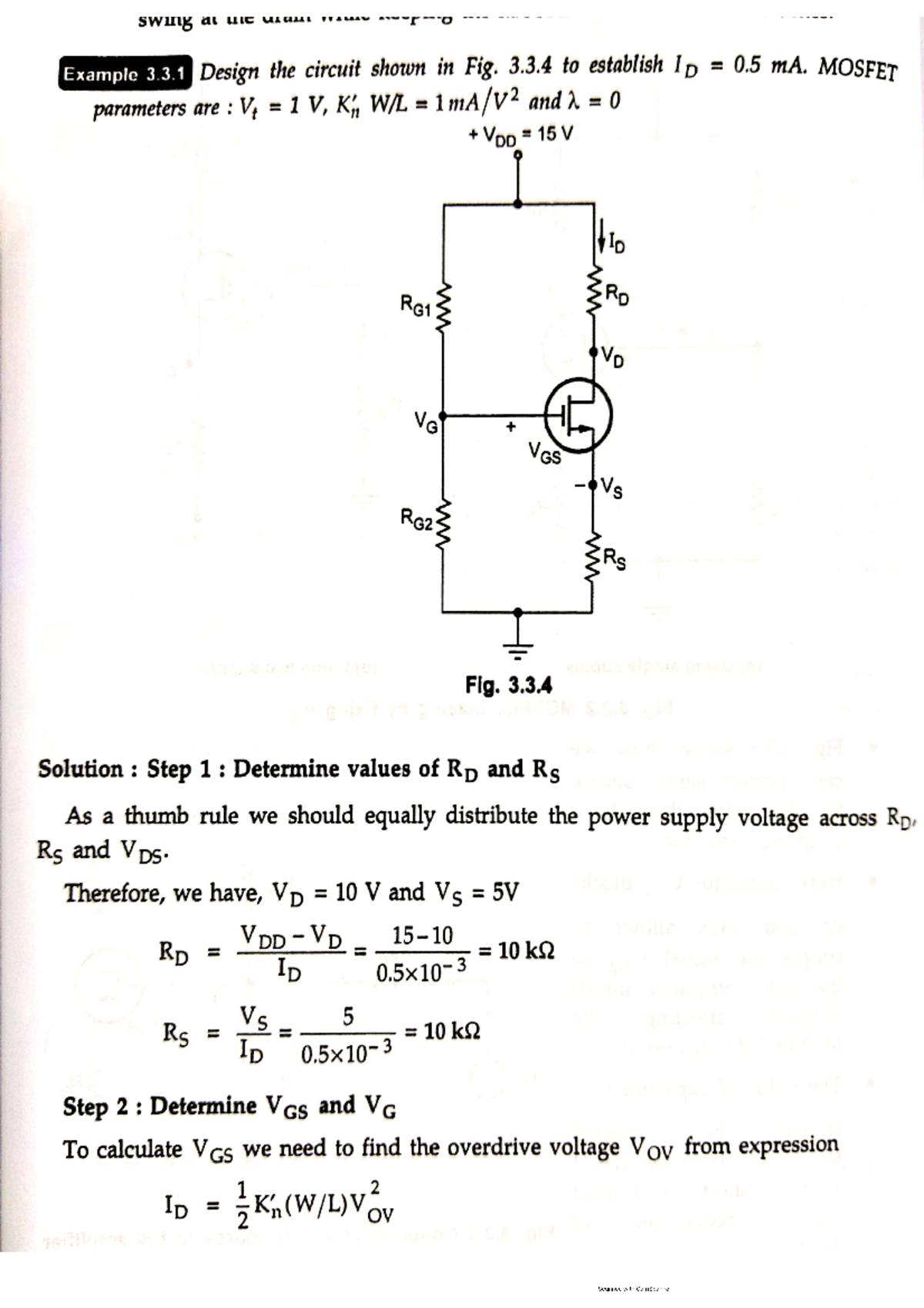 Mod 2 problem - MOSFET Biasing in Amplifier Circuits: Fixing 𝑉 𝐺 𝑆 V GS : Setting the - Studocu