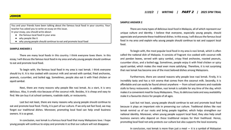 Sample Essay PART 2 Johor BI Trial 2025 - Copy - WRITING PART 2 2025 ...