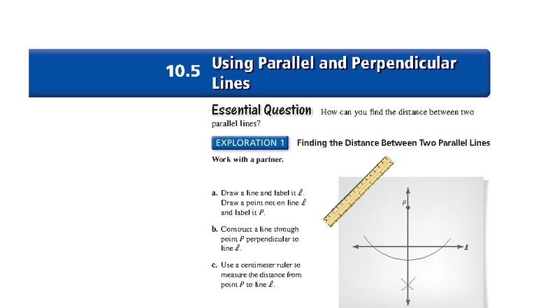 10.5 Lesson: Finding Distance Between Parallel Lines in Geometry - Studocu