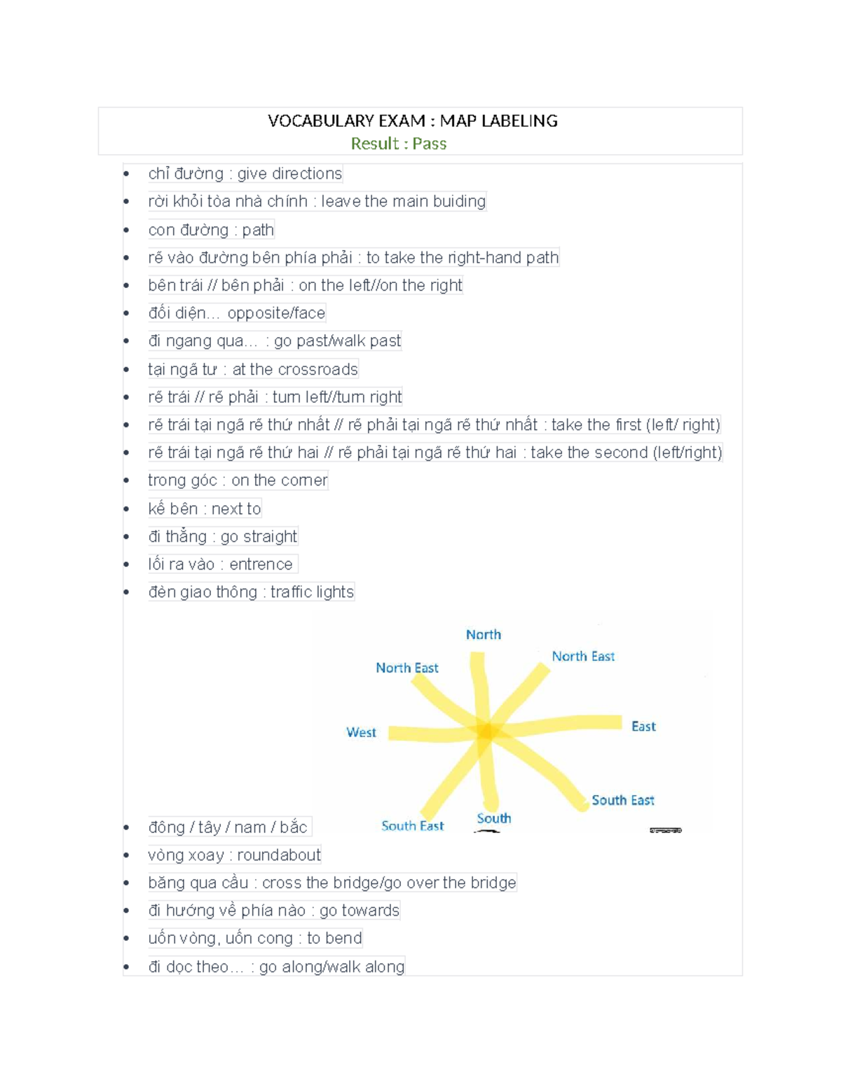 VOCABULARY EXAM: MAP LABELING & LOCATION TERMS - Studocu