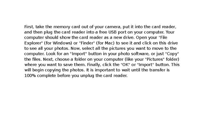 How to Transfer Photos from Camera to Computer - Studocu