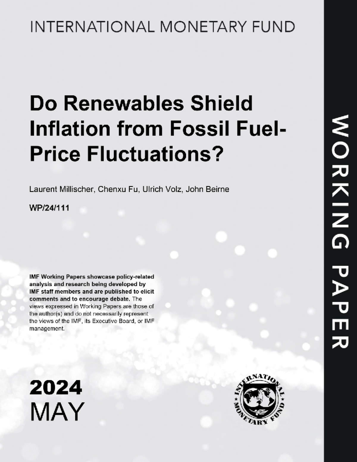 IMF Working Paper: Do Renewables Mitigate Fossil Fuel Inflation? - Studocu