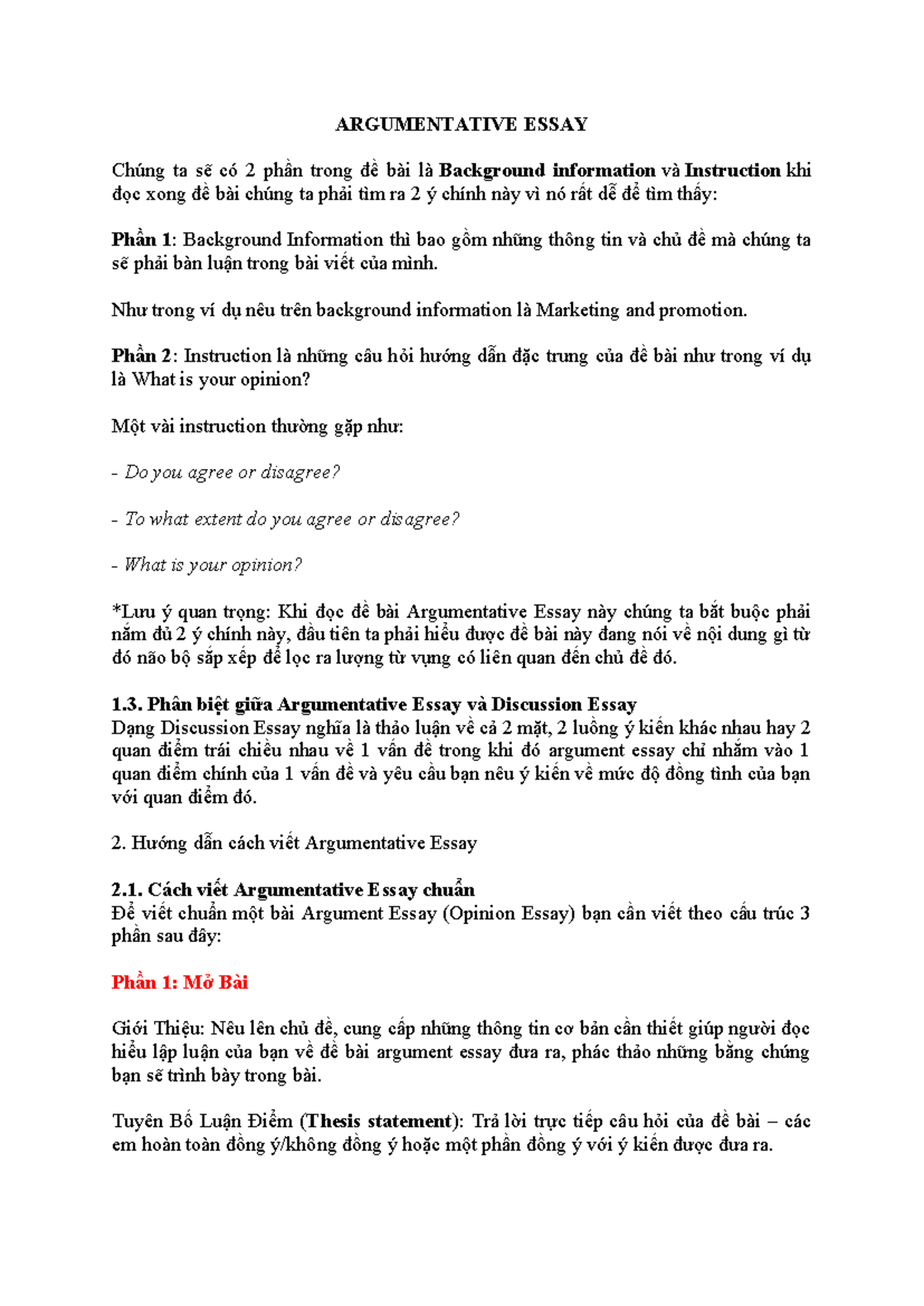 Argumentative Essay Guide: Key Components & Writing Tips - Studocu