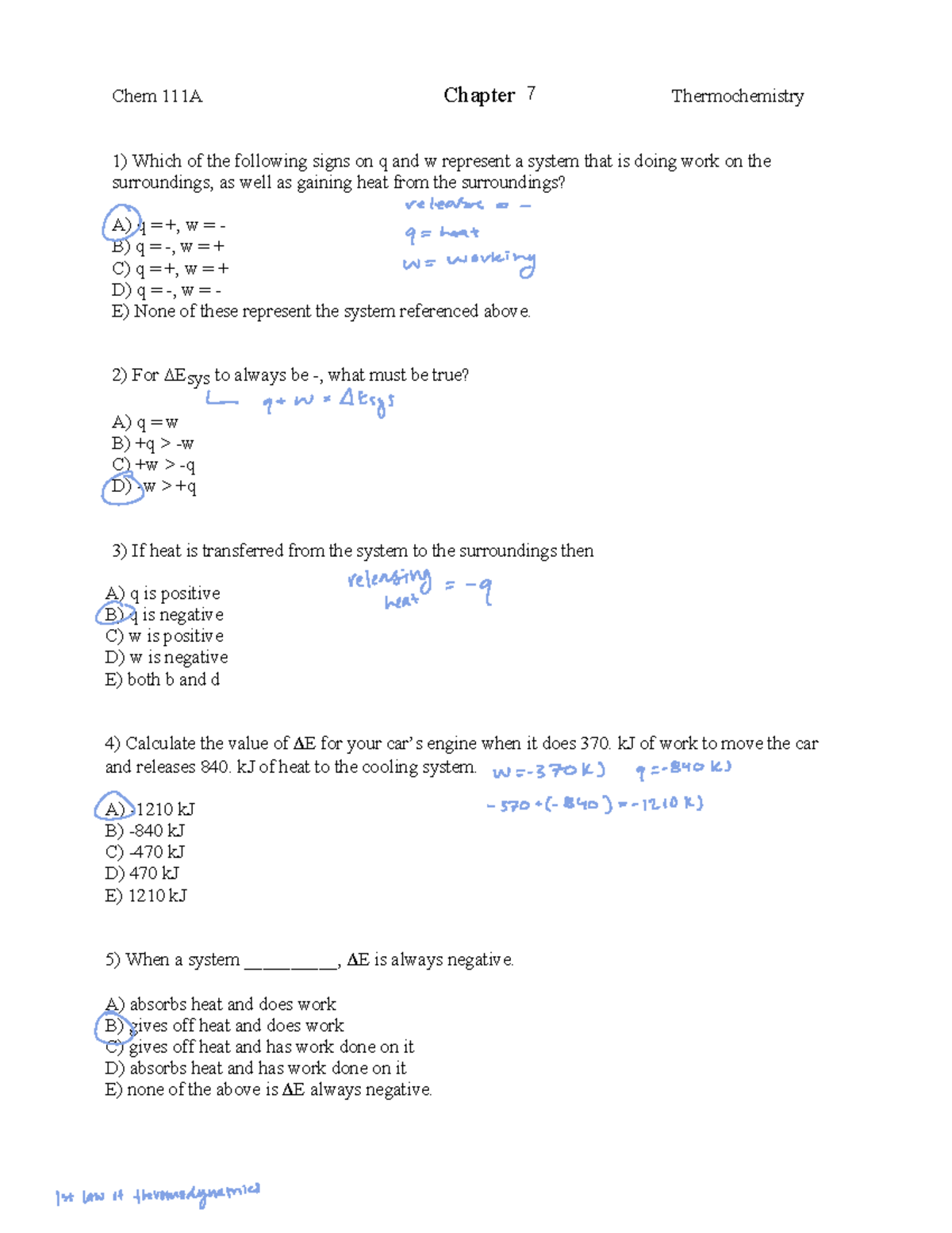 Chapter 657: Thermochemistry Concepts and Calculations - Studocu