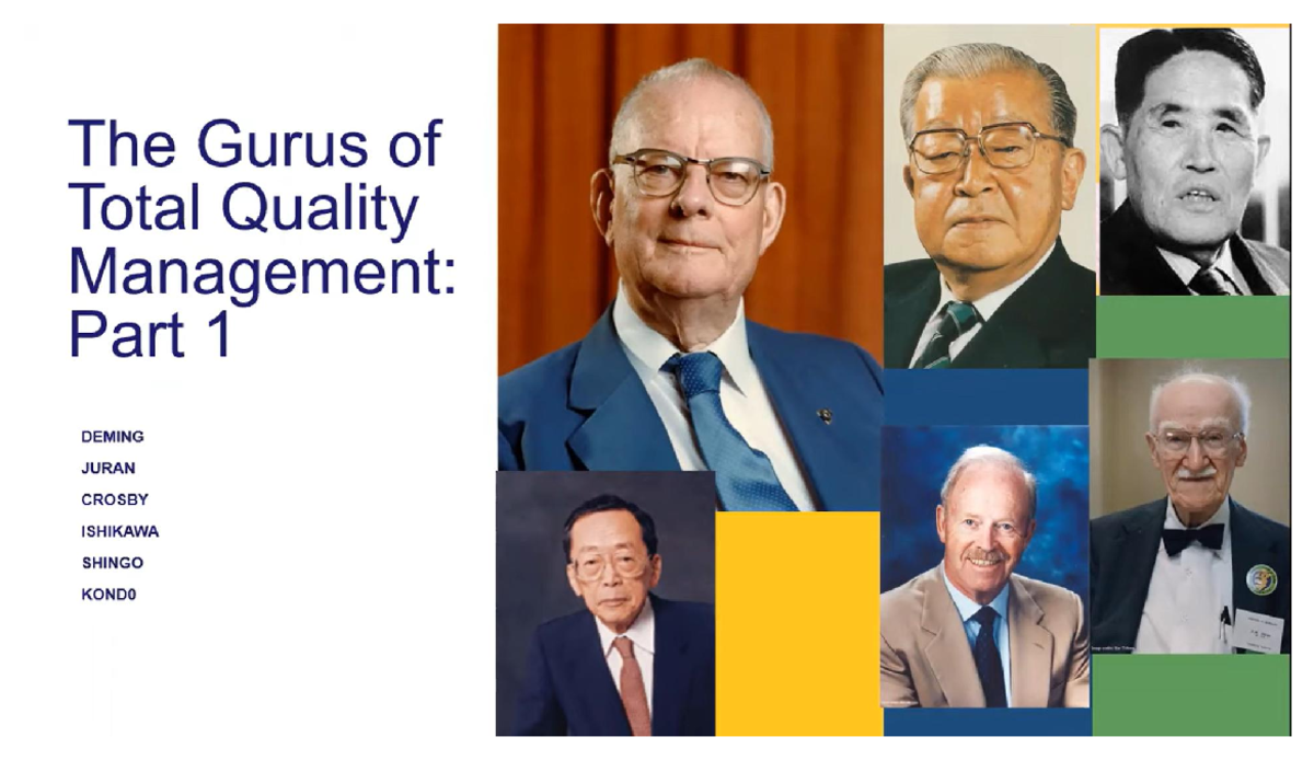 PPT The Gurus of Total Quality Management Part 1 - Quality Management ...