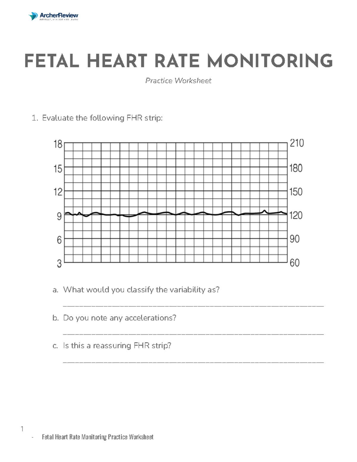 Fetal Heart Rate Monitoring - FETAL HEART RATE MONITORING Practice ...