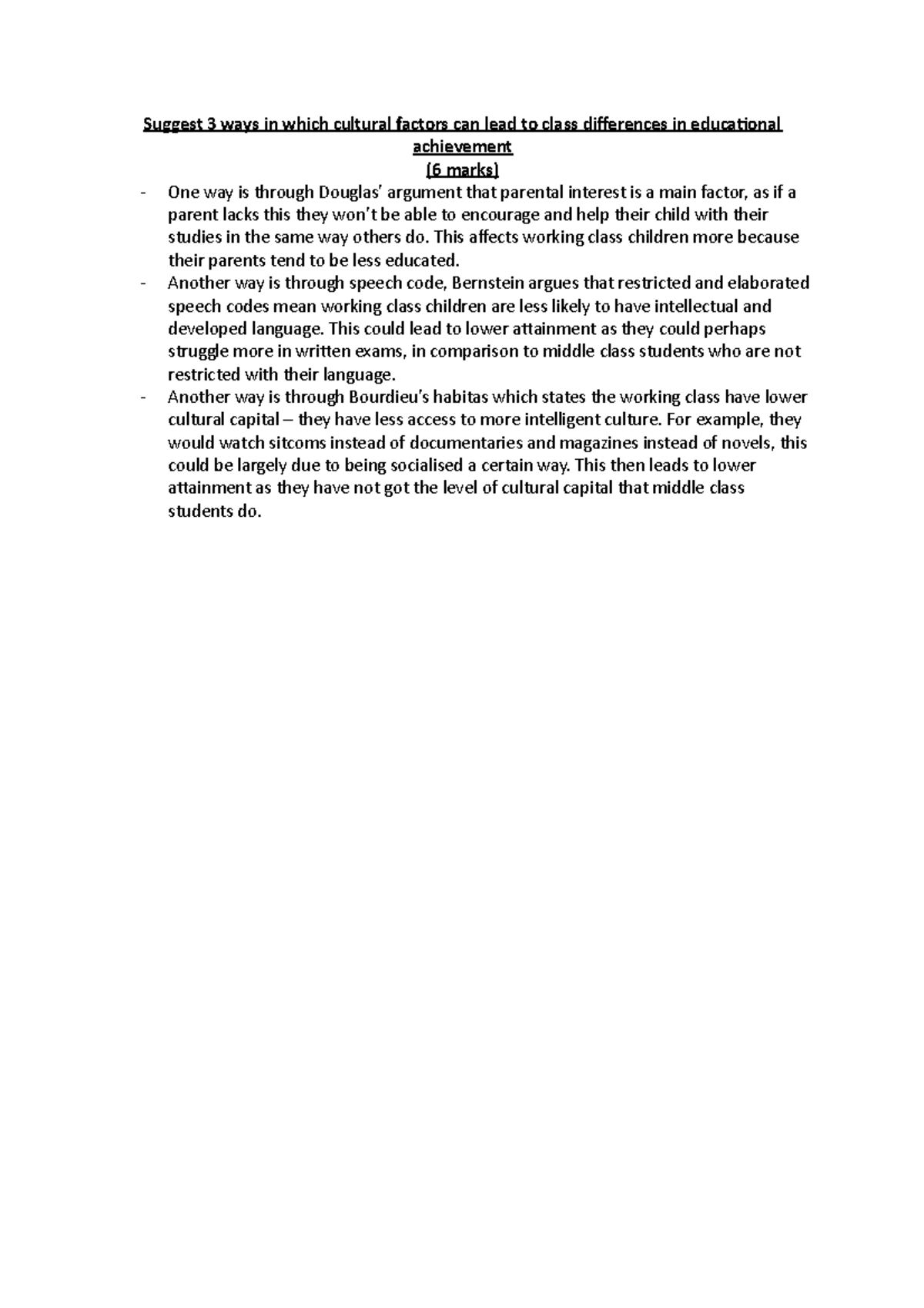 6 mark question on cultural differences in education - Suggest 3 ways ...