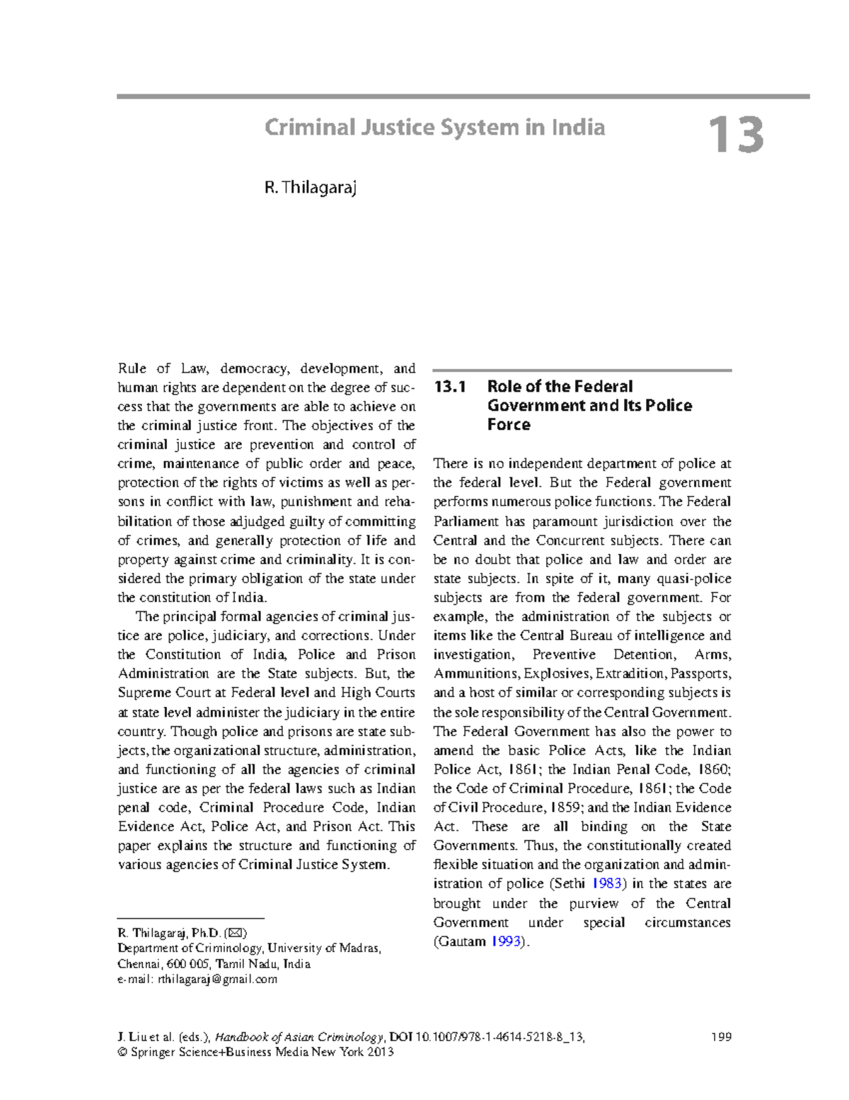 Criminal Justice System in India: Structure and Challenges (CRJ 101 ...