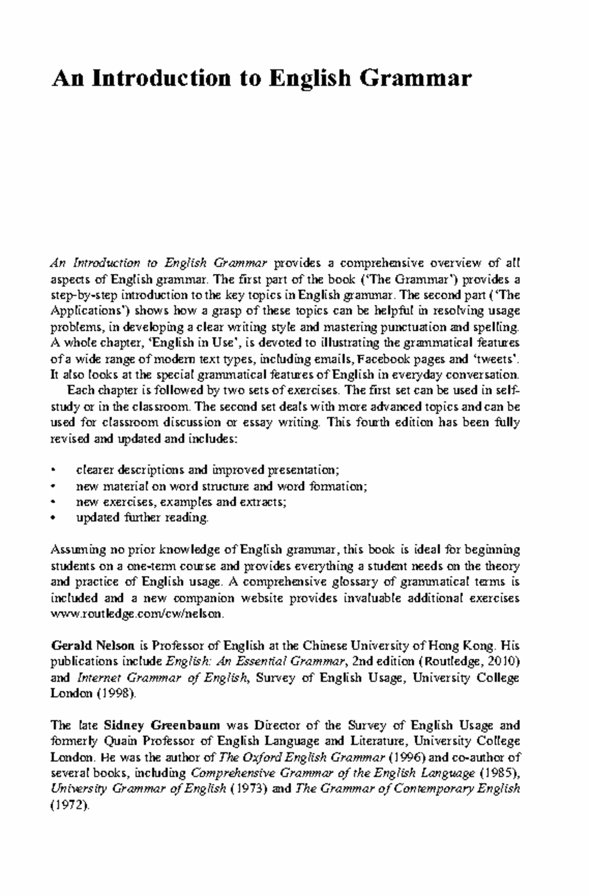 An Intro to English Grammar: Comprehensive Overview 352 002 2 - Studocu