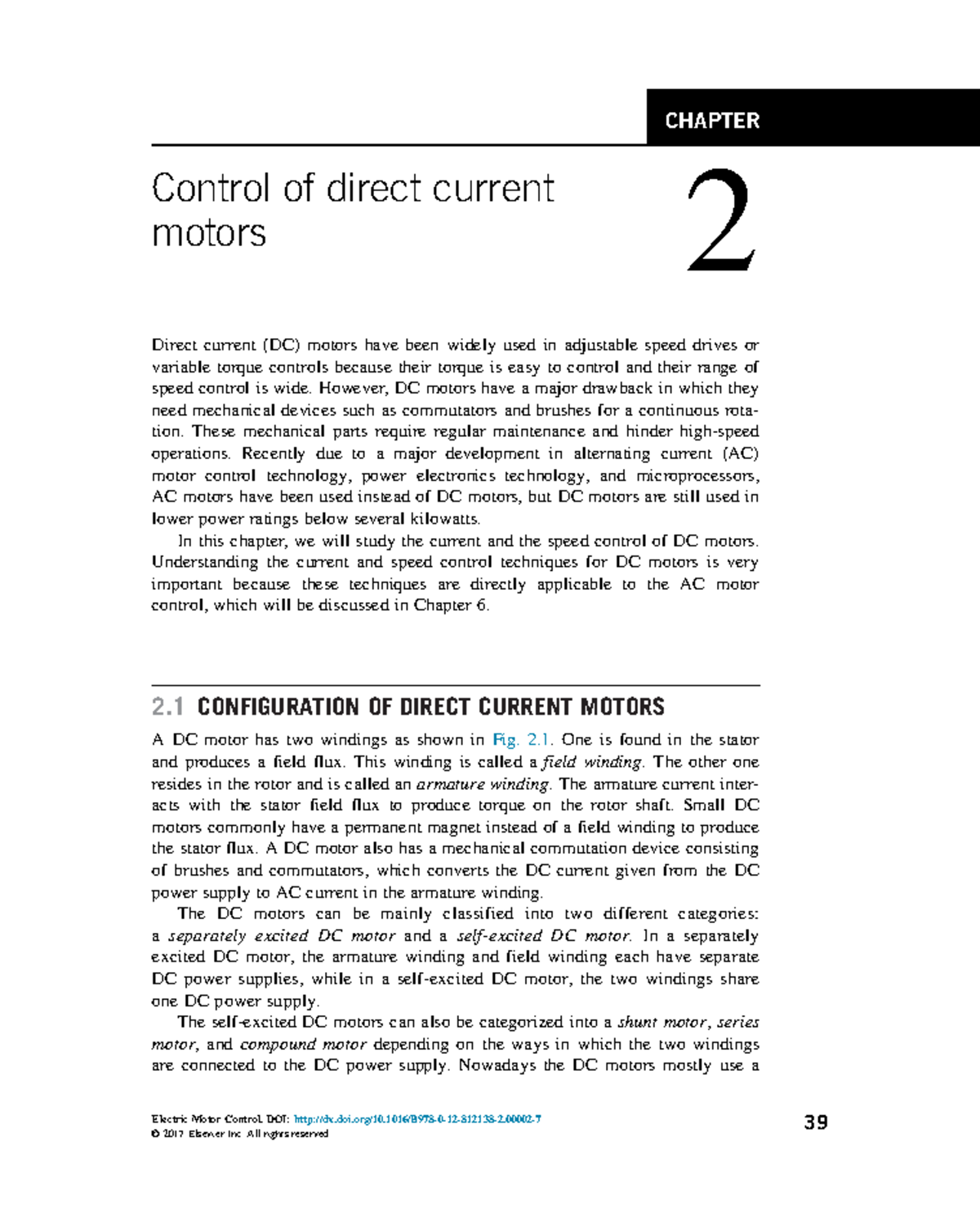 Chapter 2: Control of DC Motors in Electric Motor Control 2017 - Studocu