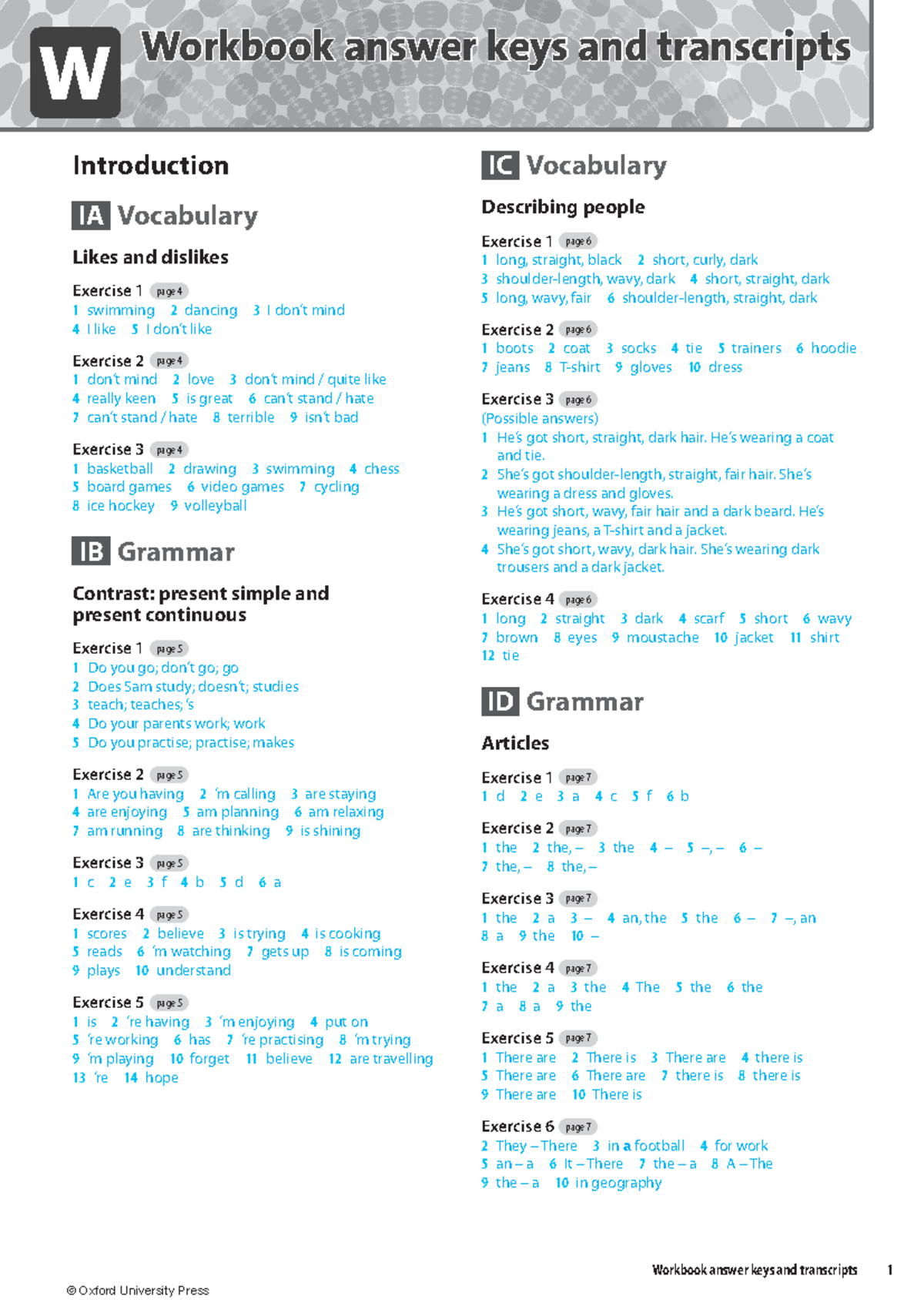 Solutions Pre-Intermediate 3ed Workbook Key - Complete Answer Keys ...