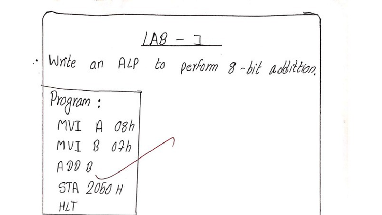 MP Lab 1 - ALP Programs for Arithmetic Operations and Logic - Studocu