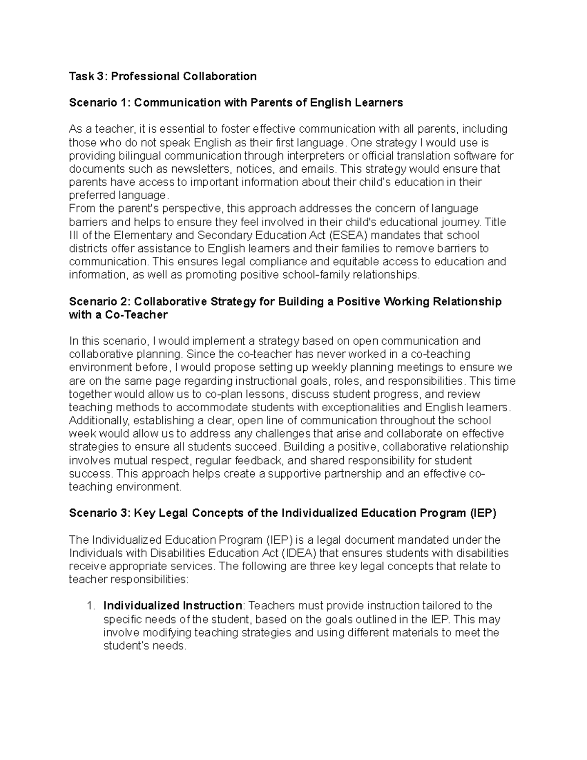 Task 3 - Professional Collaboration - Task 3: Professional ...