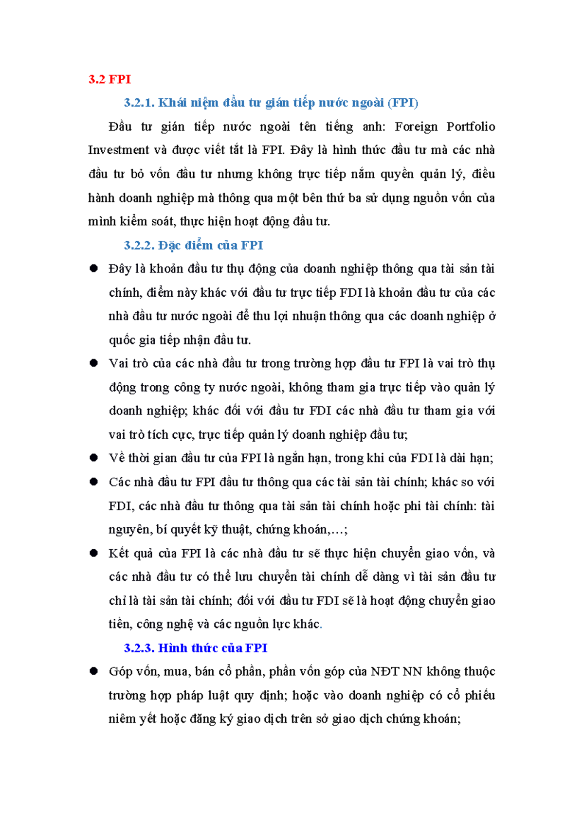 FPI - FPI - 3 FPI 3.2. Khái niệm đầu tư gián tiếp nước ngoài (FPI) Đầu tư gián tiếp nước ngoài ...