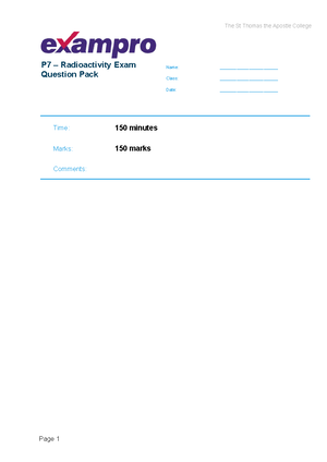 GCSE Edexcel May 2024 Higher Tier Physics Paper 1 Exam Details - Studocu