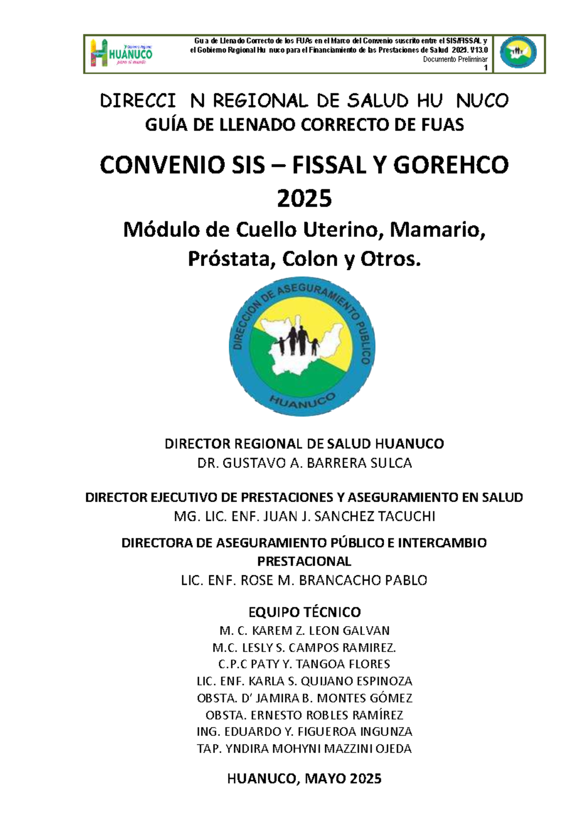Guía de Llenado Correcto de los FUAs para Salud 2025: Módulo CACU, MAMA ...