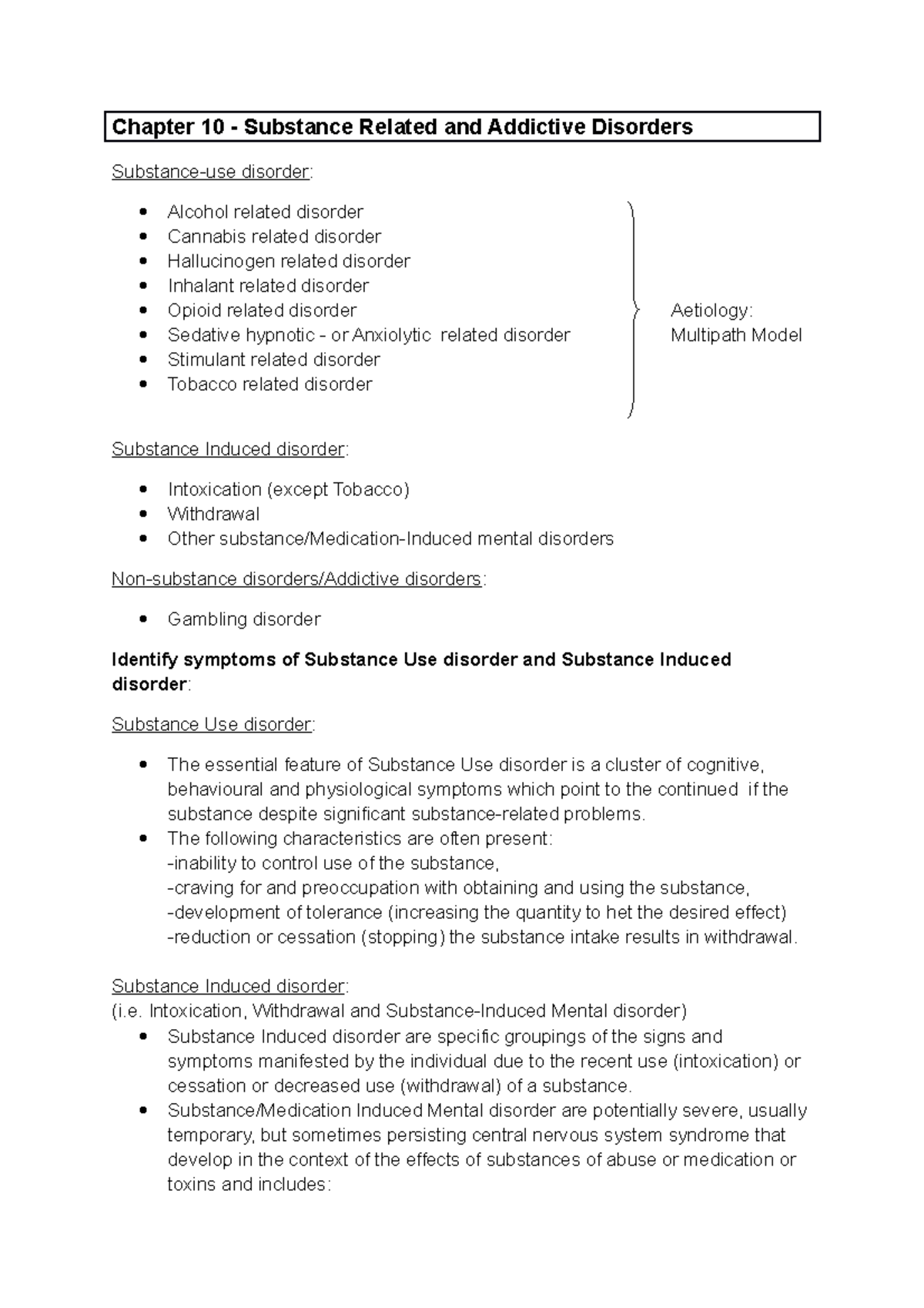 PYC3702 Chapter 10 - Substance-Related & Addictive Disorders Notes - Studocu