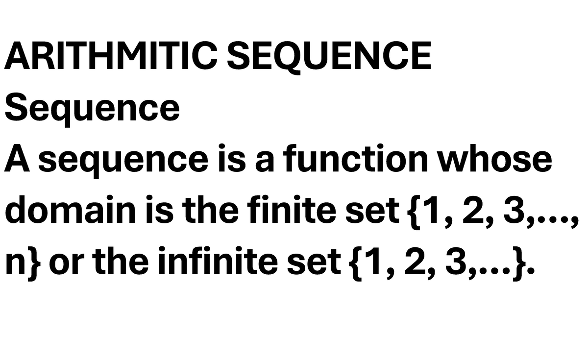 ARITHMETIC SEQUENCE - Lesson Notes on Common Differences - Studocu