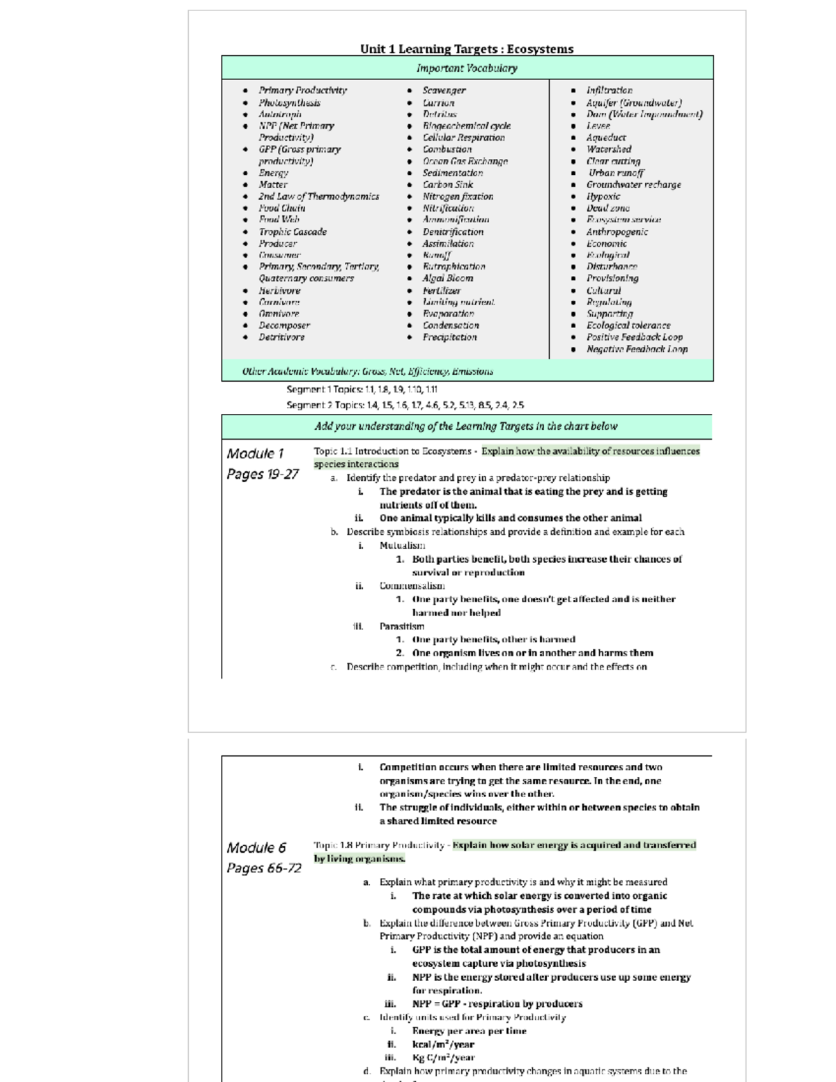 APES Unit 1 Comprehensive Study Guide for Exam Preparation - Studocu