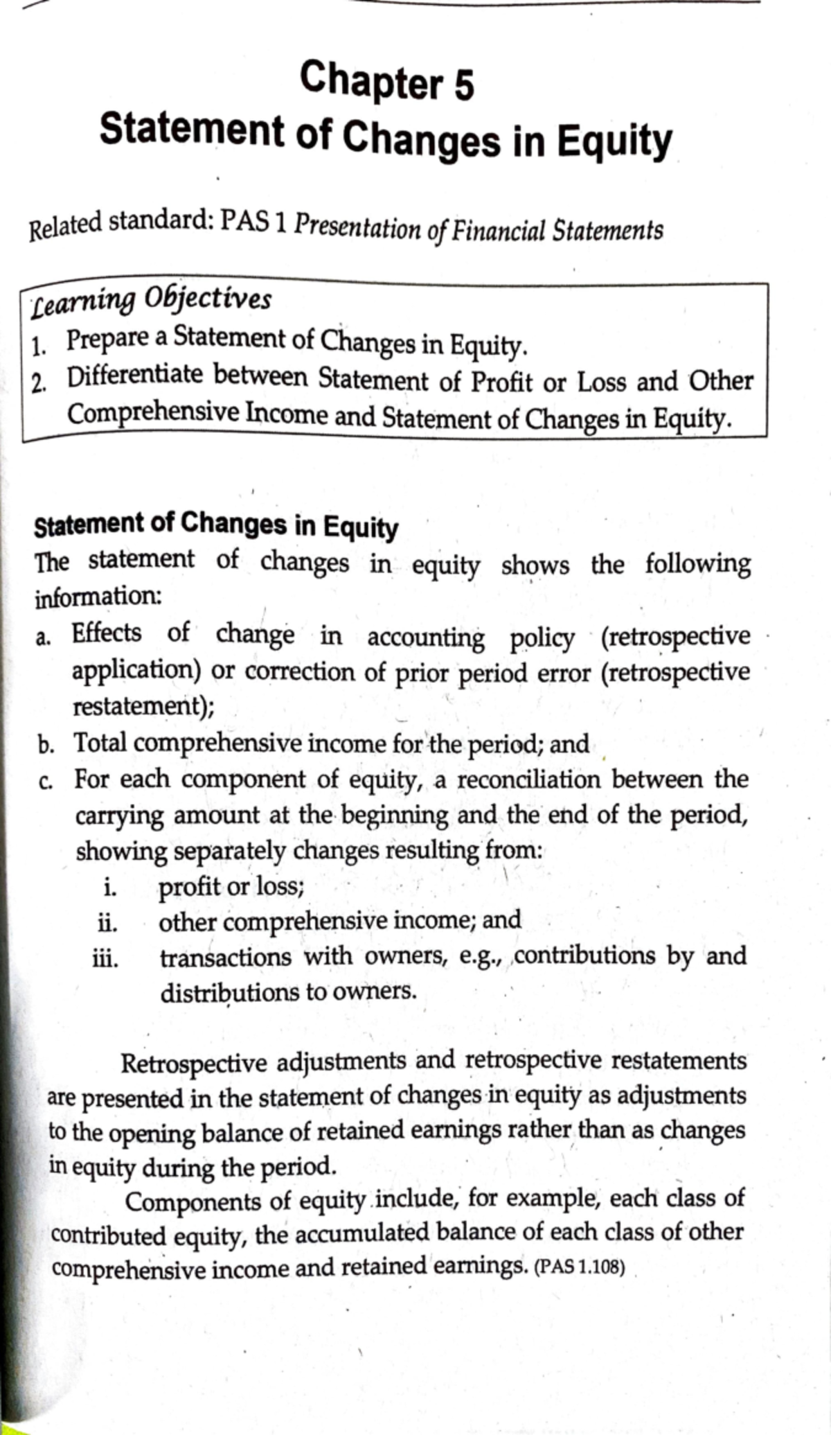 ACC 109 - Comprehensive Overview of the Statement of Changes in Equity ...