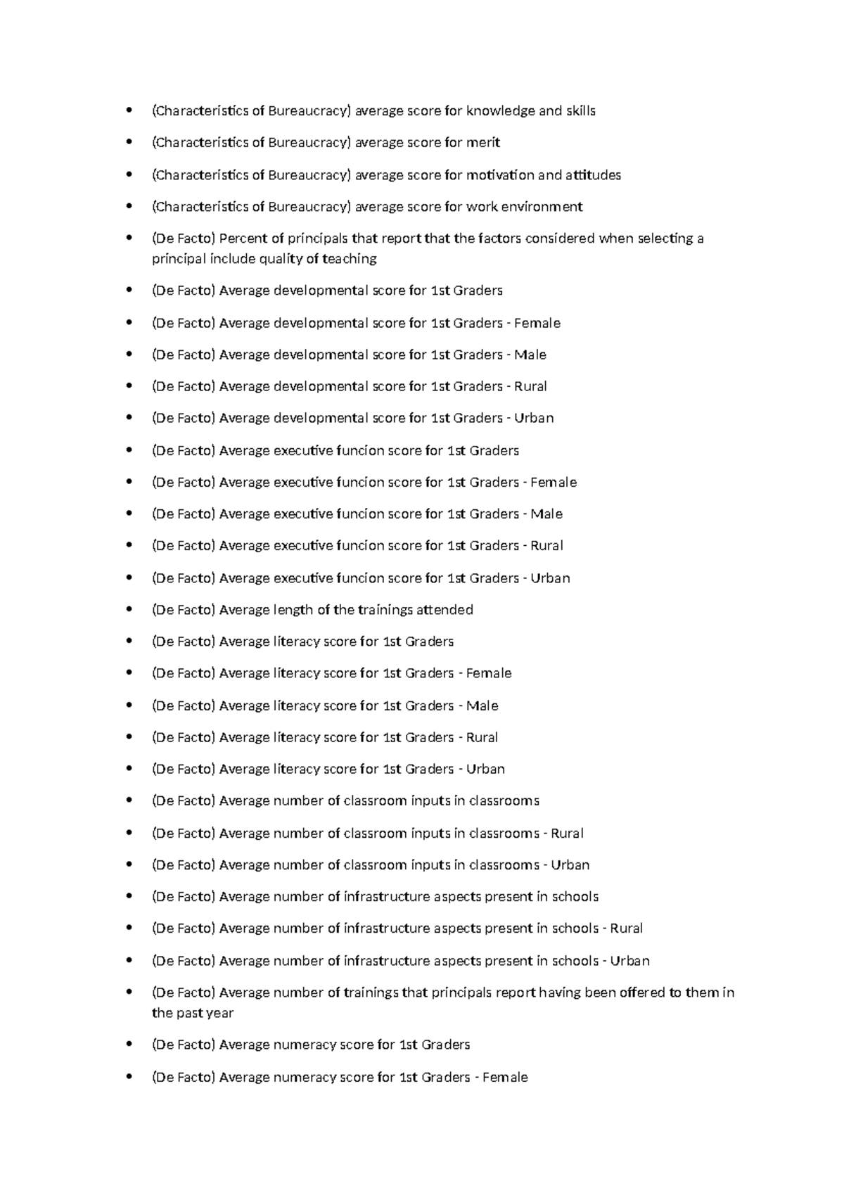 De Facto Analysis of Bureaucracy and Educational Outcomes - Studocu