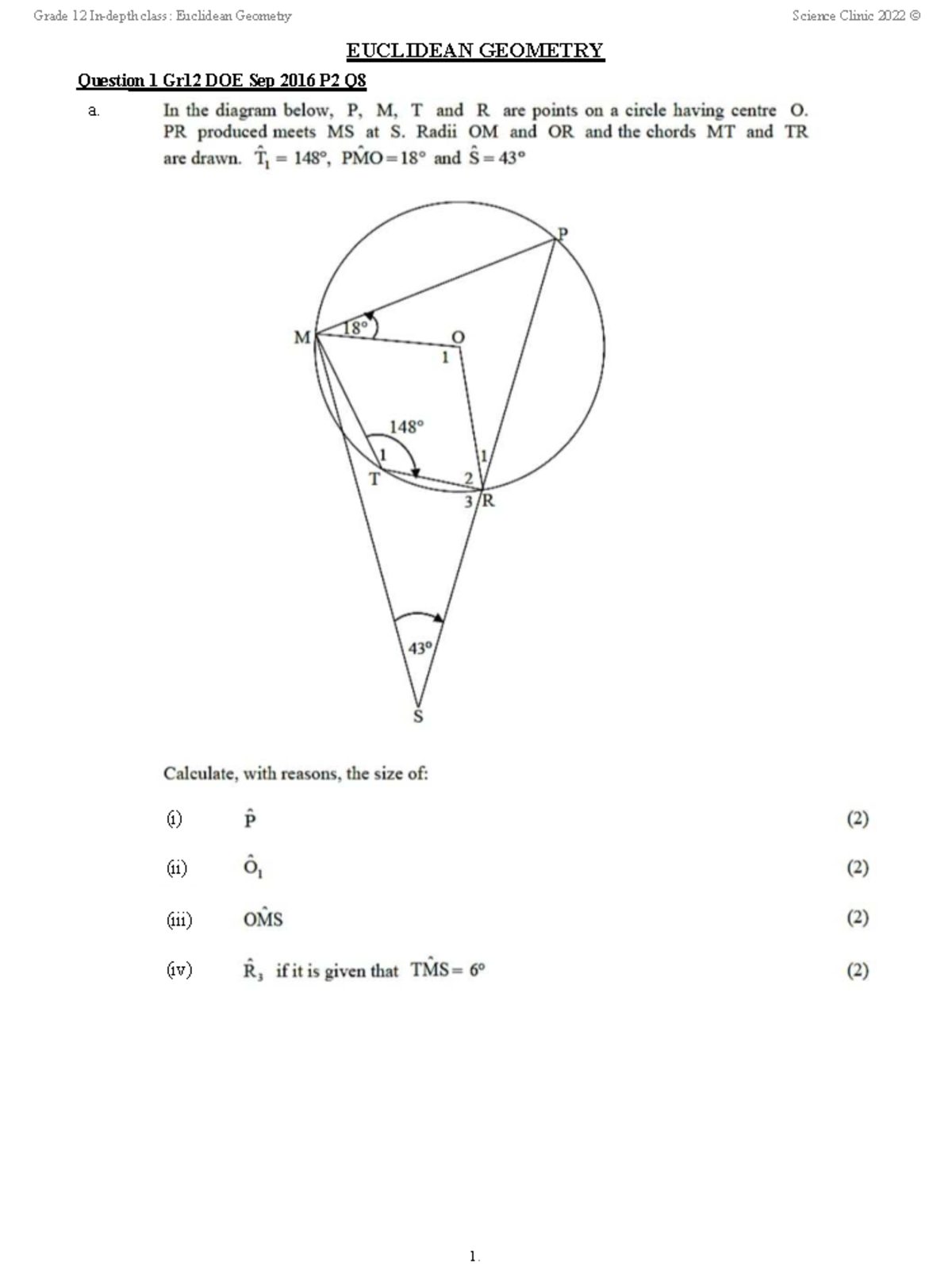 Grade 12 Final Exam: Euclidean Geometry Questions and Memos - Studocu