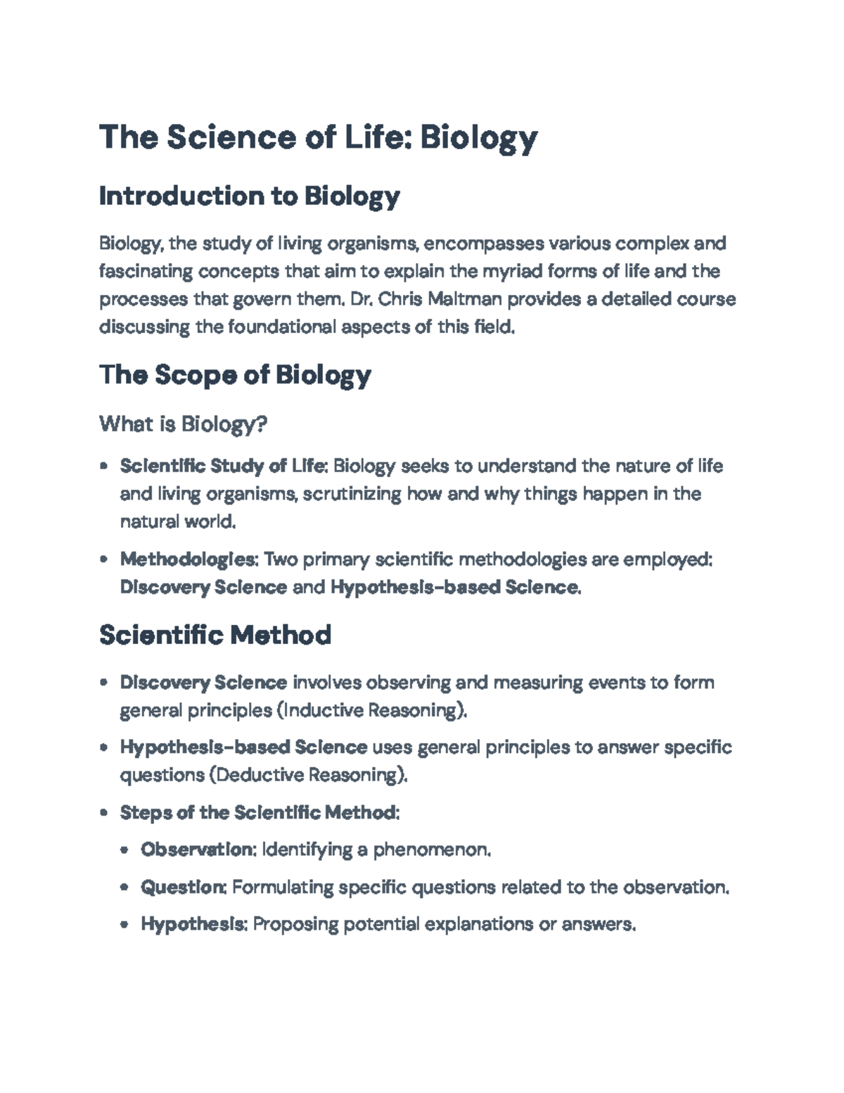 Biology 101: Understanding Life Through the Scientific Method - The ...