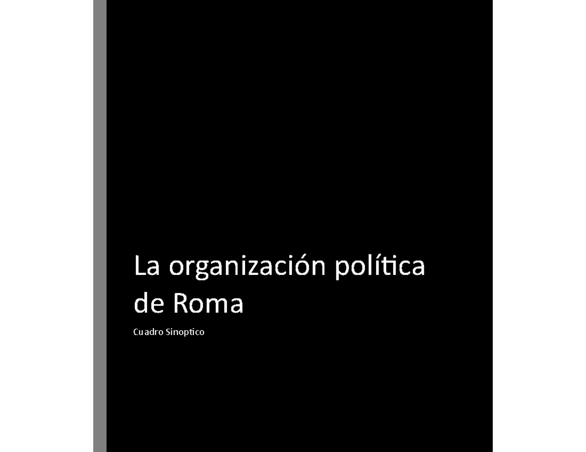 La organización política de Roma - La organización política de Roma ...