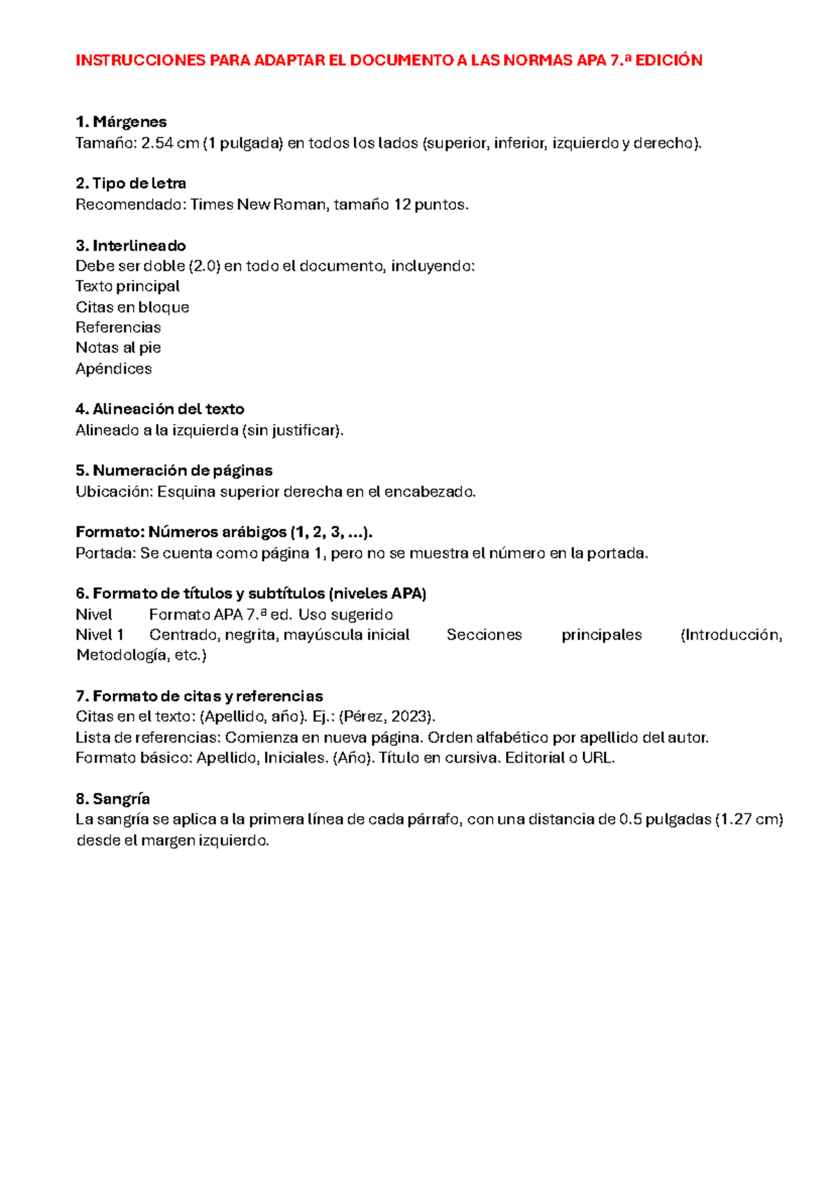 Instrucciones para Formato APA 7.ª Edición en Proyectos ...