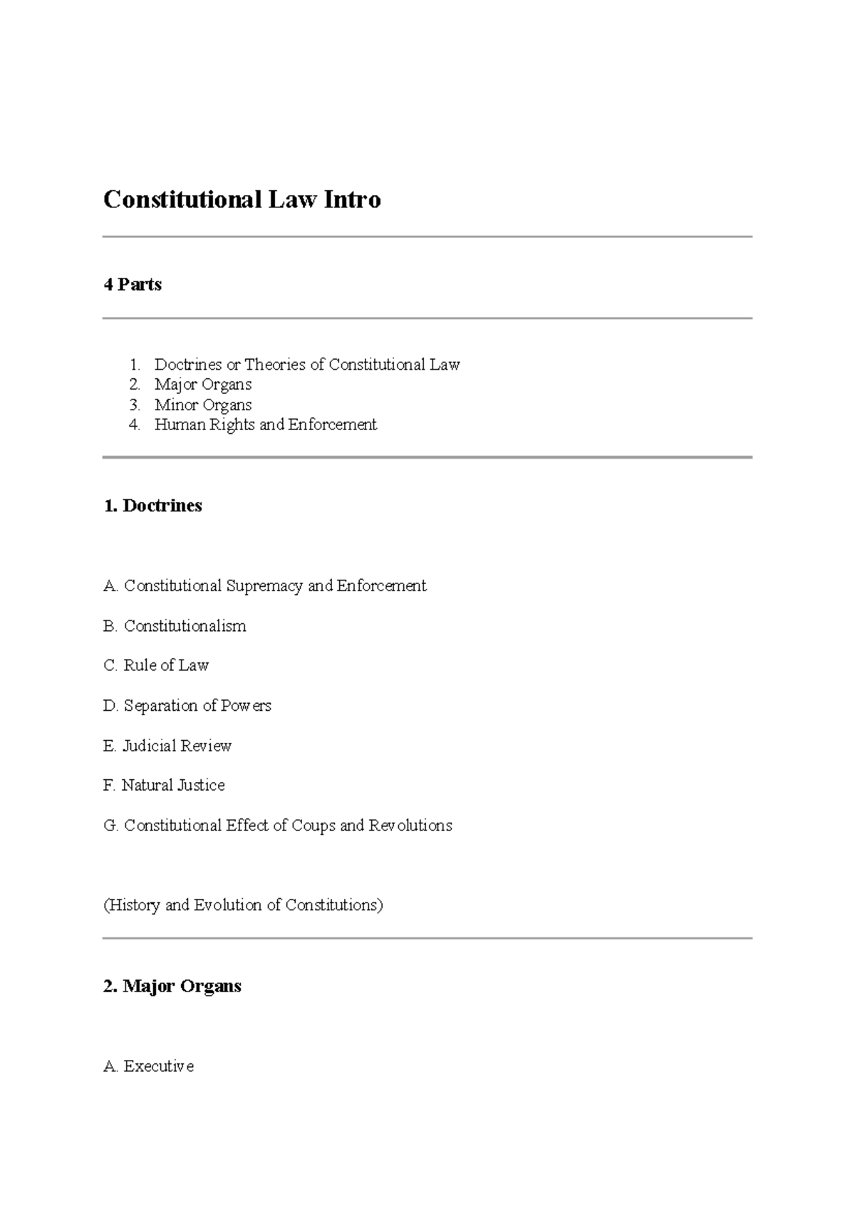 Constitutional Law Intro: Doctrines, Organs & Human Rights Overview ...