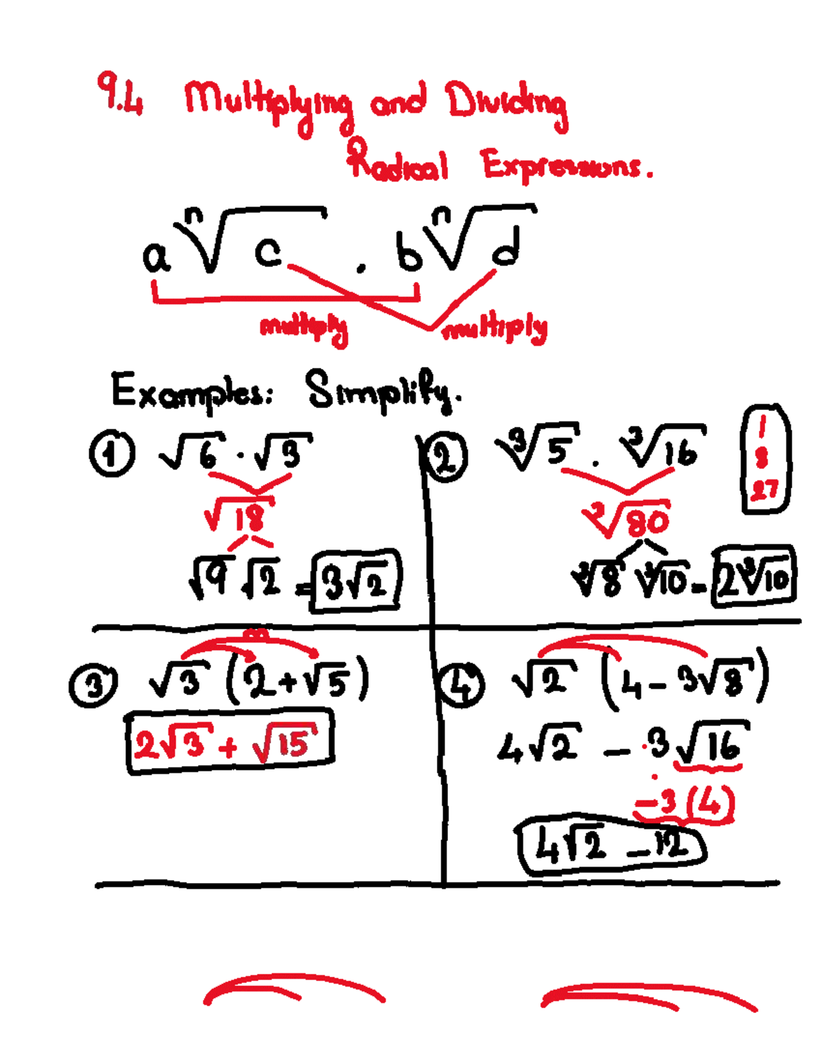 Course Notes for CHM101: Multiplying and Dividing Radical Expressions ...