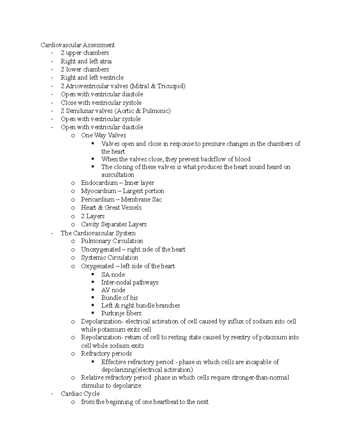 CVS 101: Comprehensive Cardiovascular System Assessment Notes - Studocu
