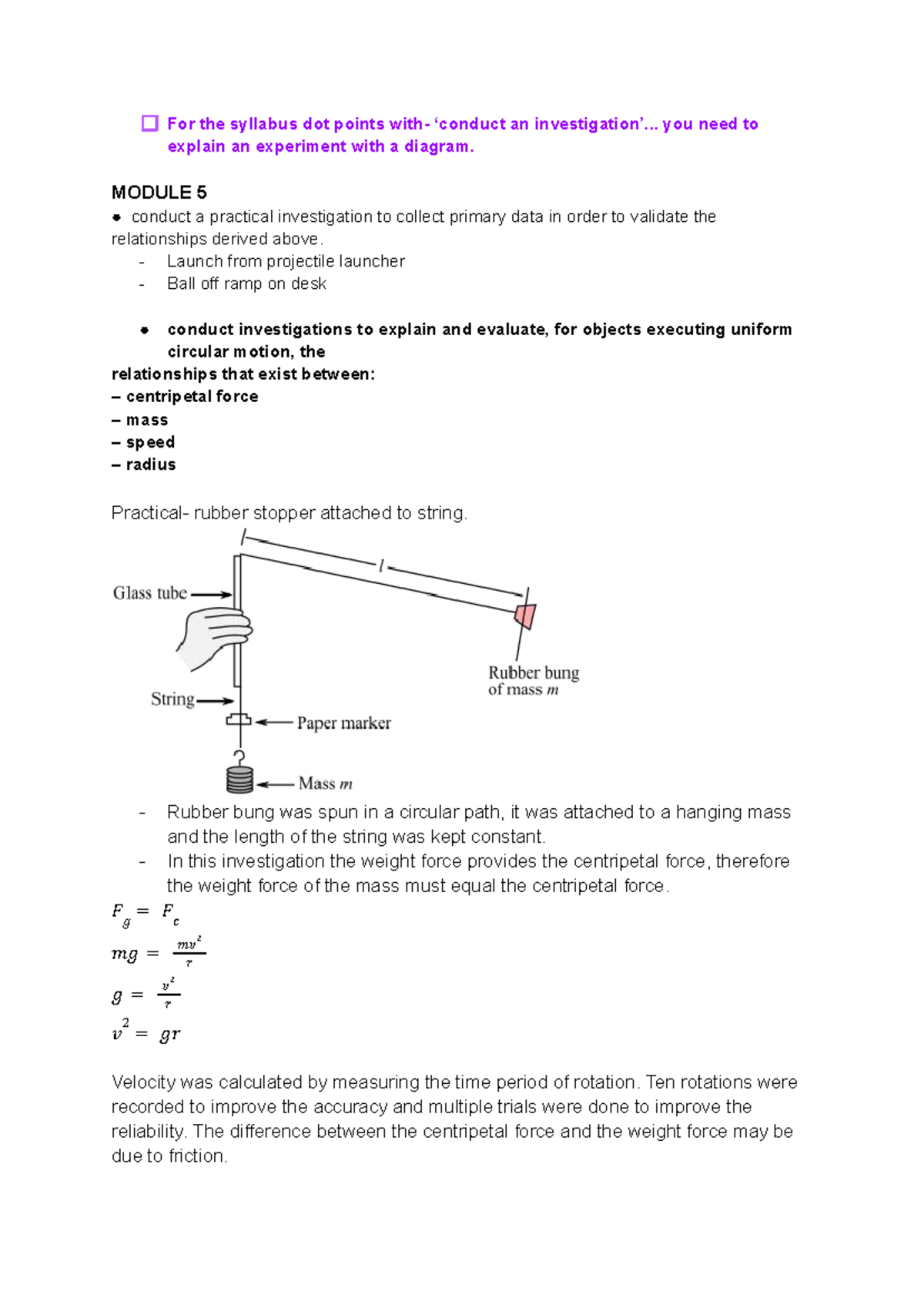 Practical Investigations: Experiments on Circular Motion & Current ...