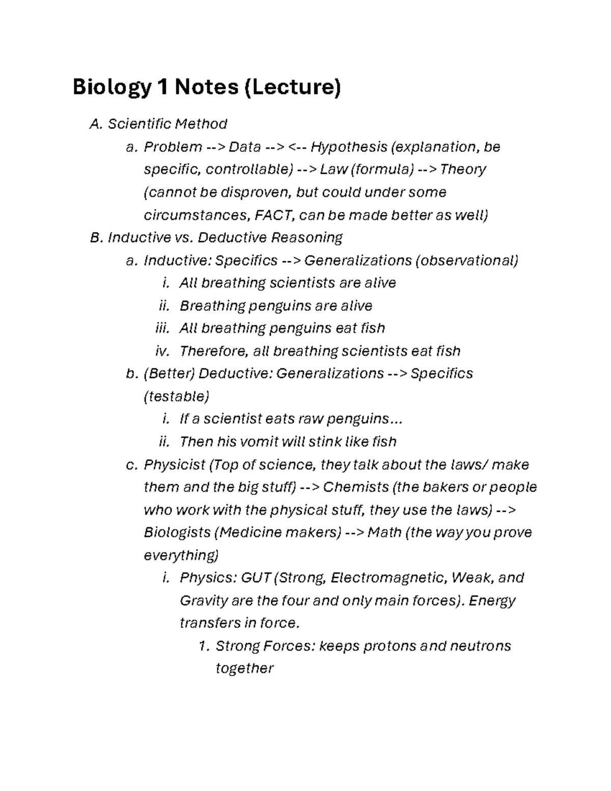 Biology 1 Lecture Notes: Life, Chemistry & Evolution Concepts - Studocu
