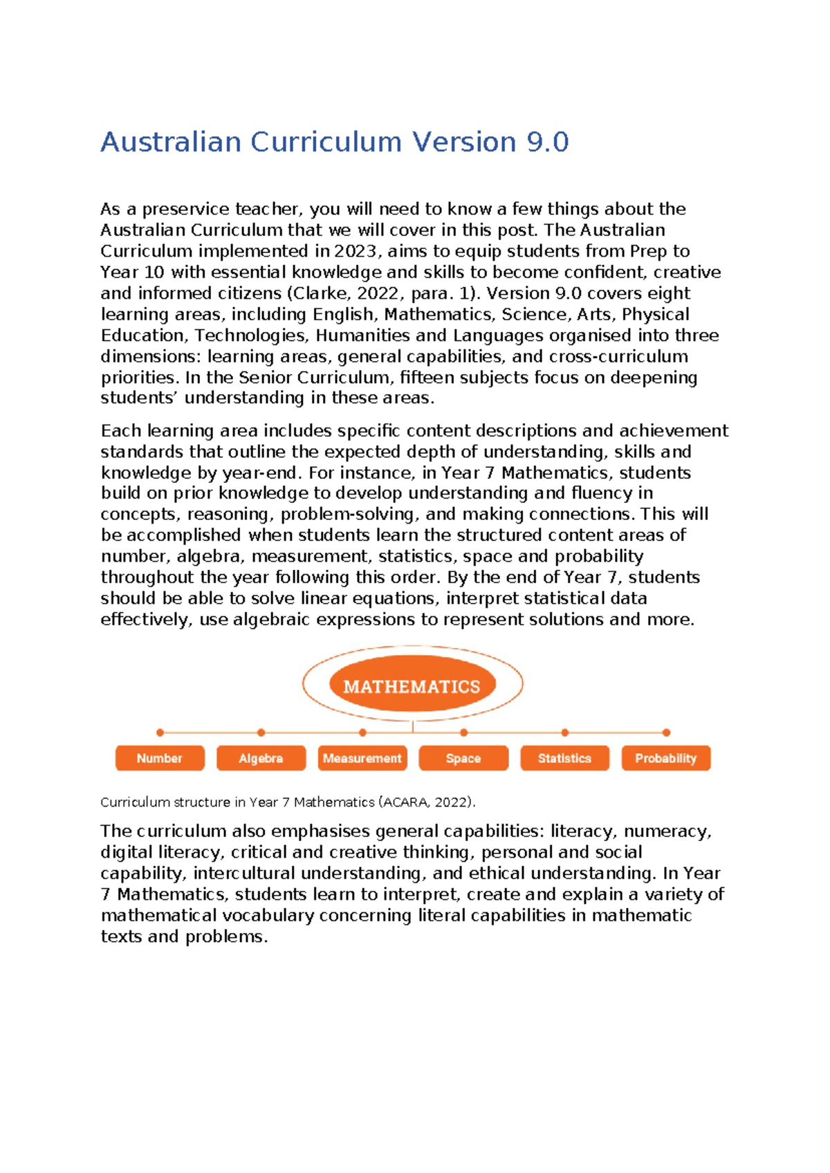 Australian Curriculum Version 9 Overview & Integrative Learning ...