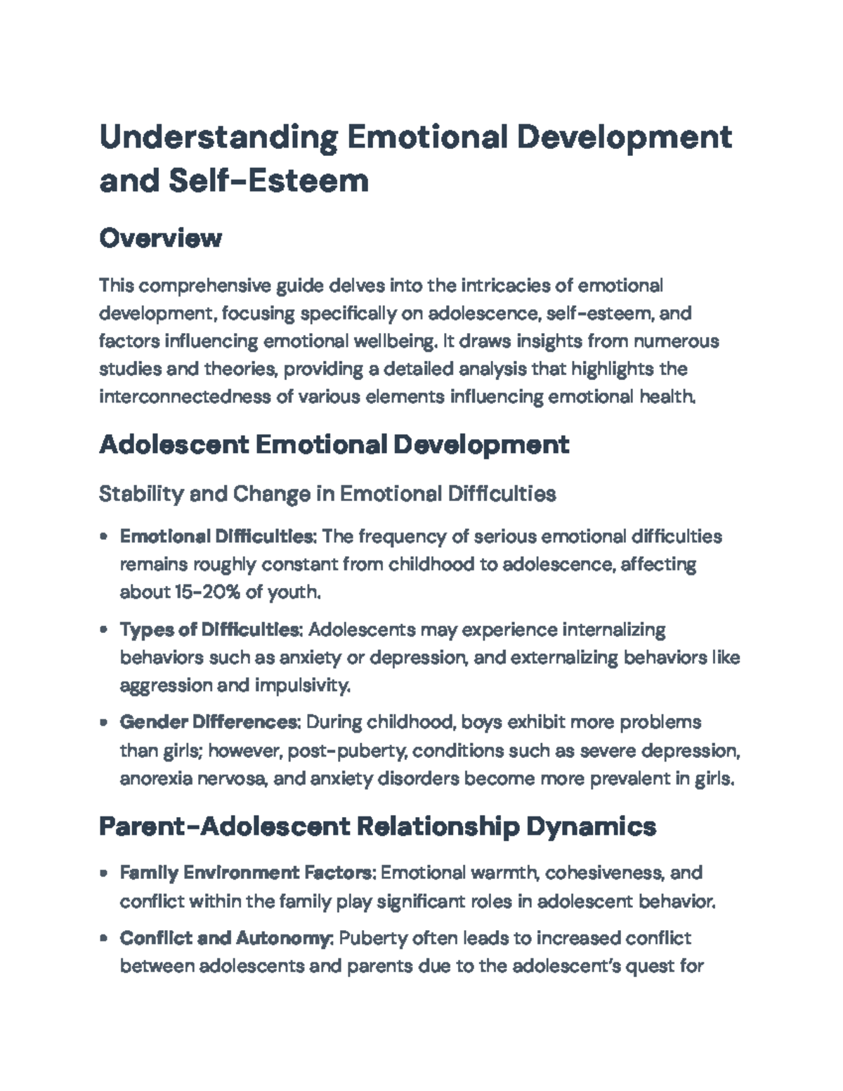 Understanding Adolescent Emotional Development & Self-Esteem Factors ...