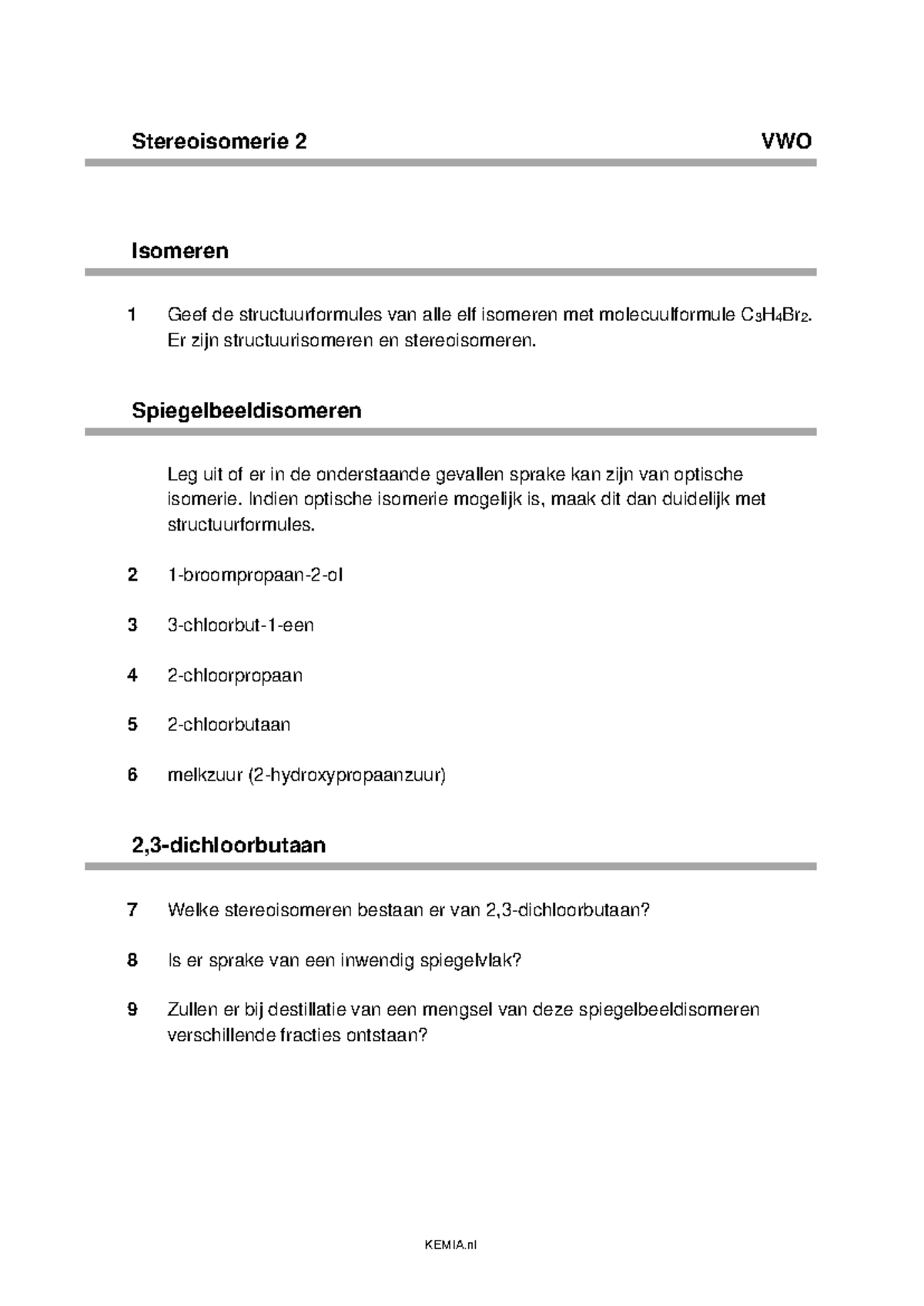 Stereoisomerie 2 VWO - Structuren, Spiegelbeelden en Diastereomeren ...