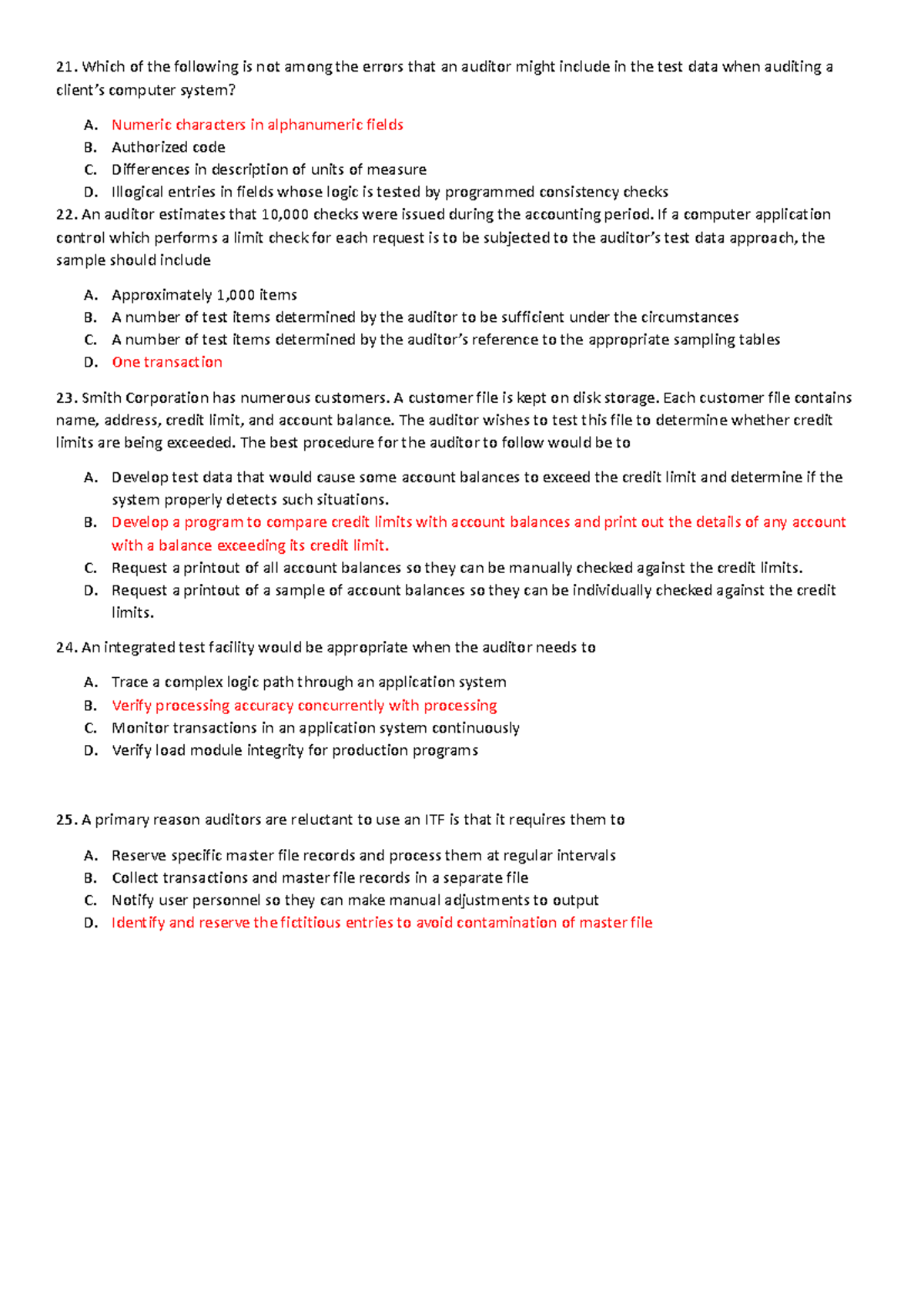Audit CIS 3: Understanding Auditing Errors and Test Data Procedures ...