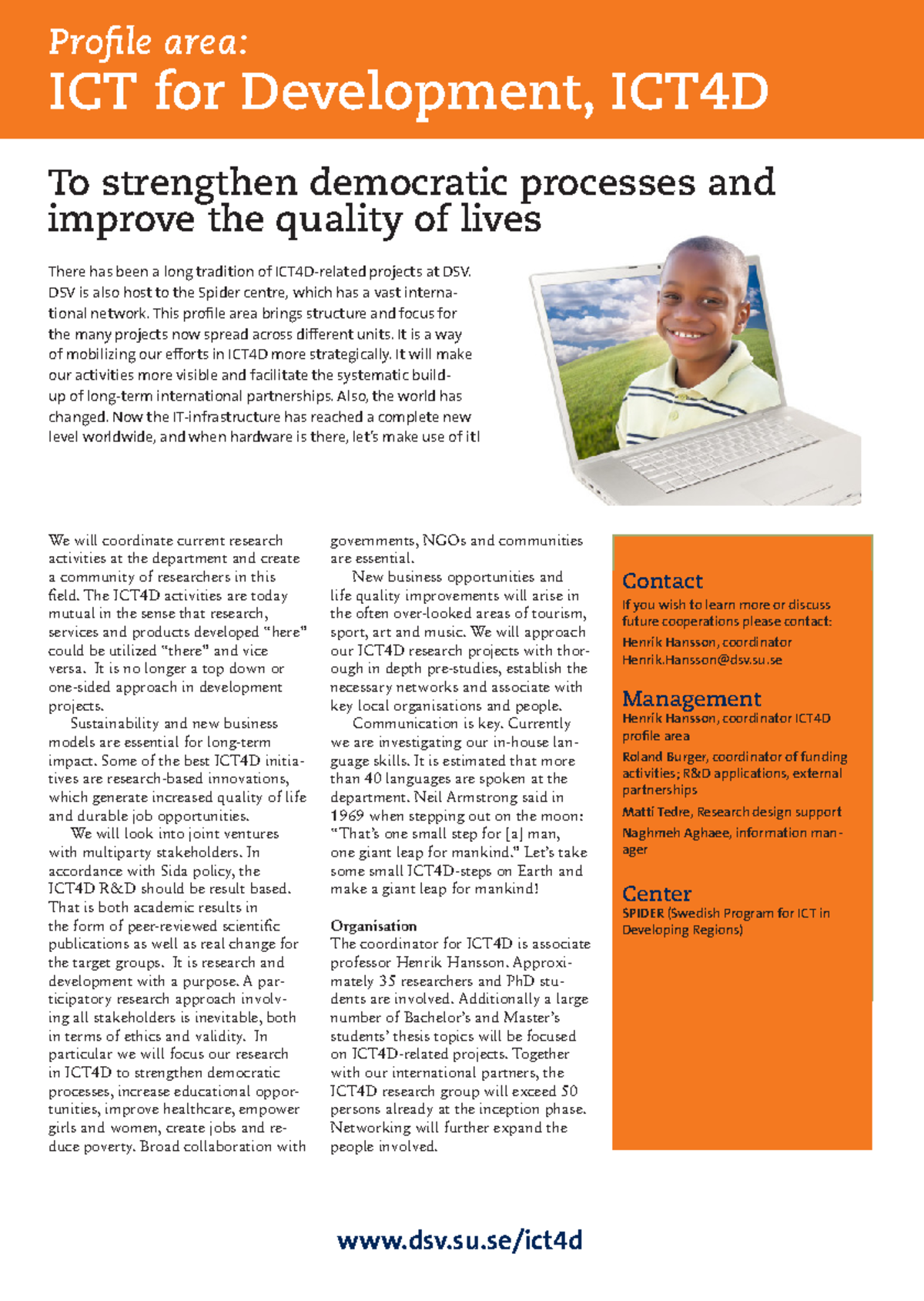 Ict4d - GOOD - Profile area: ICT for Development, ICT4D dsv.su/ict4d ...