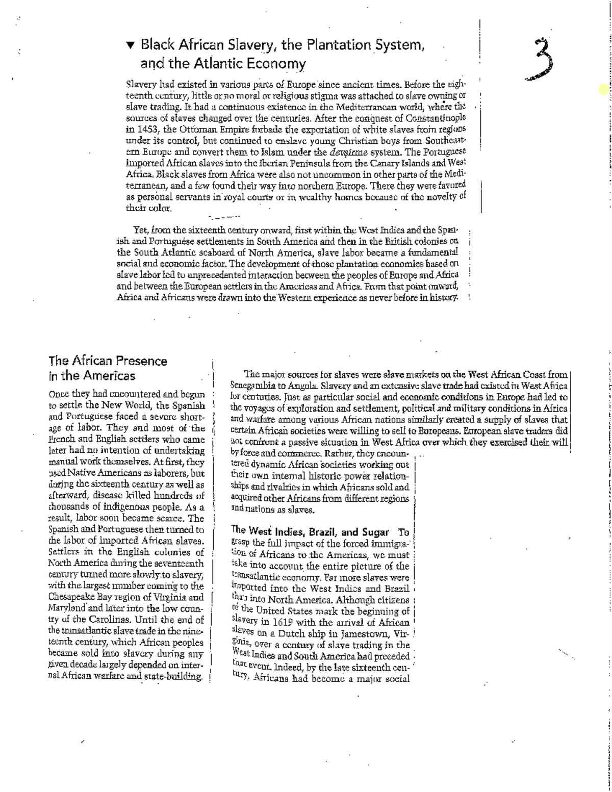 Chattel Slavery: The Atlantic Economy and African Presence (1Chattel ...