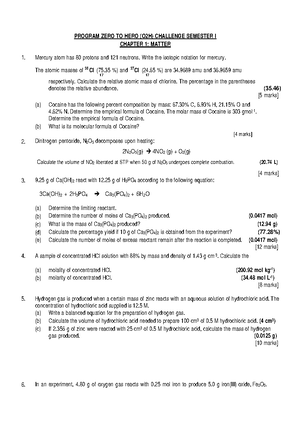 Experiment 1 Pre Lab and Jotter - Chemistry 1 - Studocu