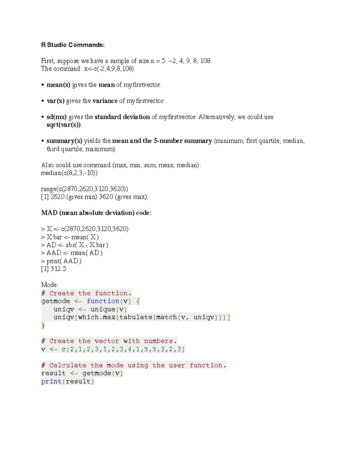 Stats 101: Final Exam Study Notes on Key Concepts & R Commands - Studocu