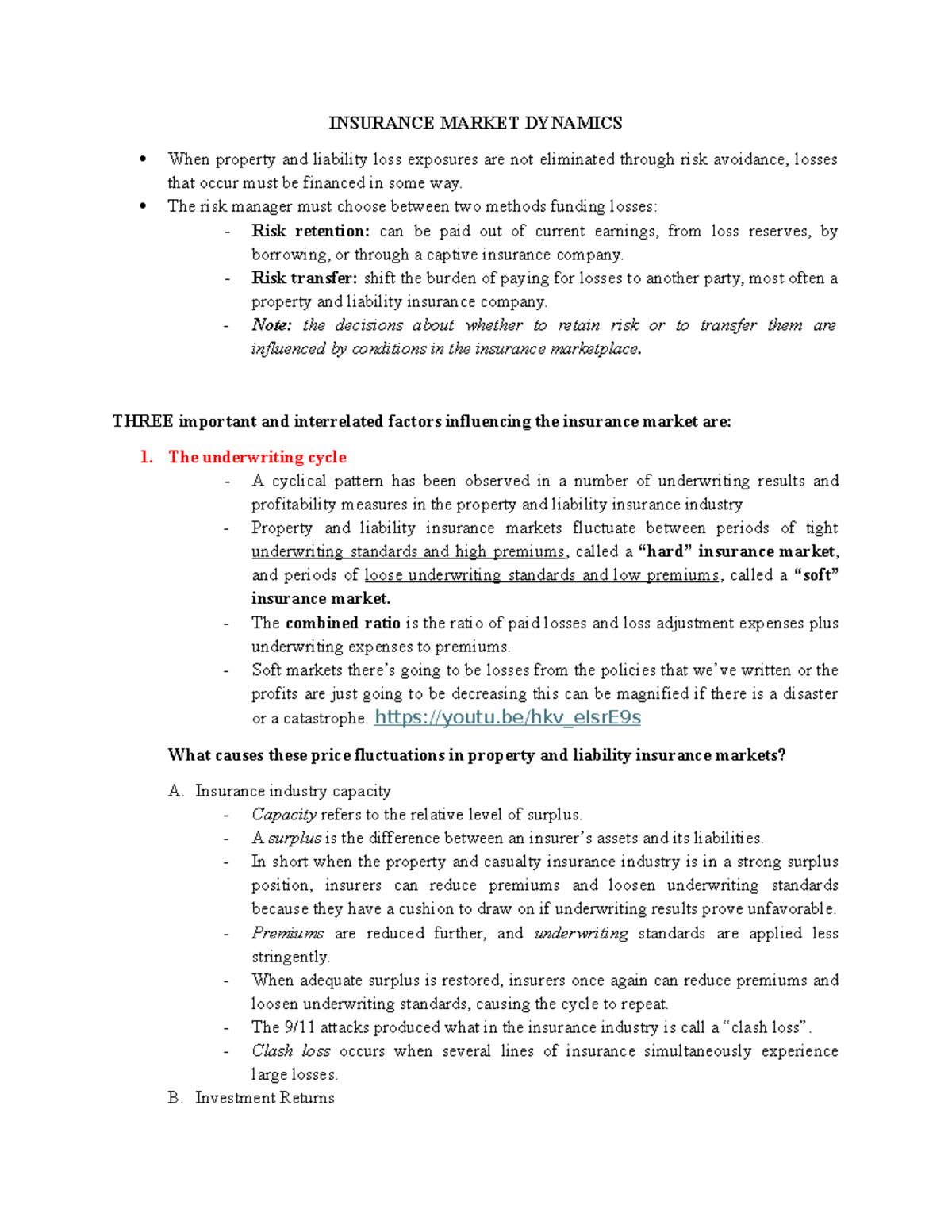 Insurance Market Dynamics - INSURANCE MARKET DYNAMICS When property and ...