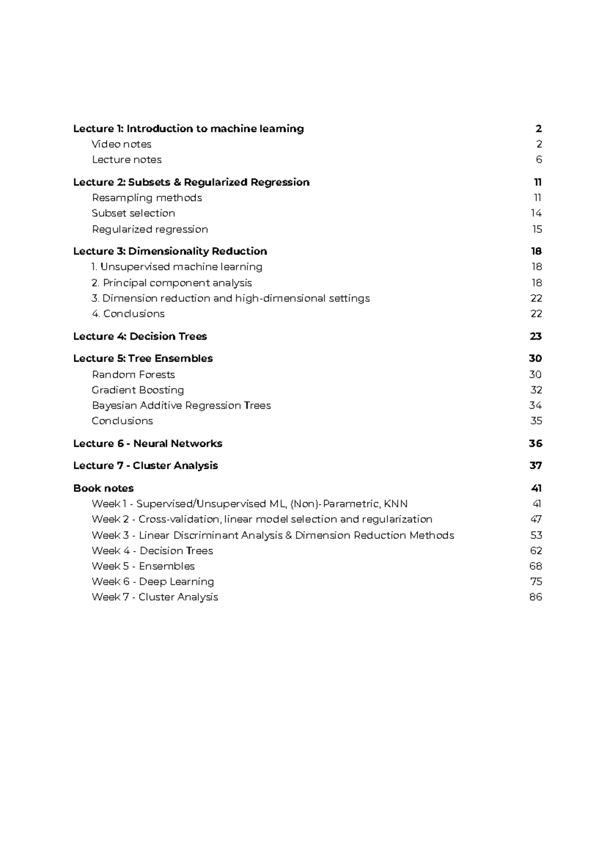 Machine Learning Lecture Notes: Key Concepts & Techniques (ML101 ...
