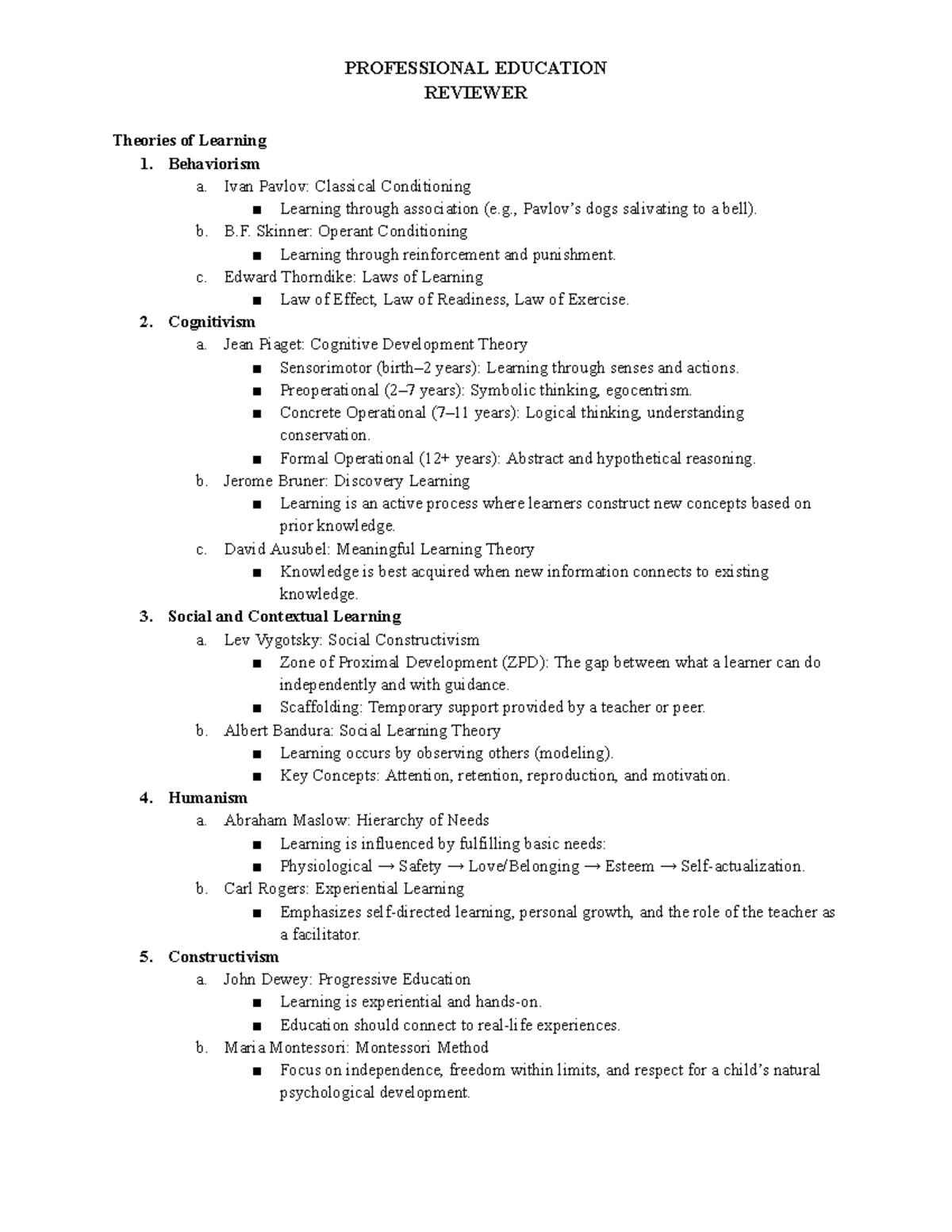 PROF-ED - This a helpful guide in learning Prof Ed courses ...