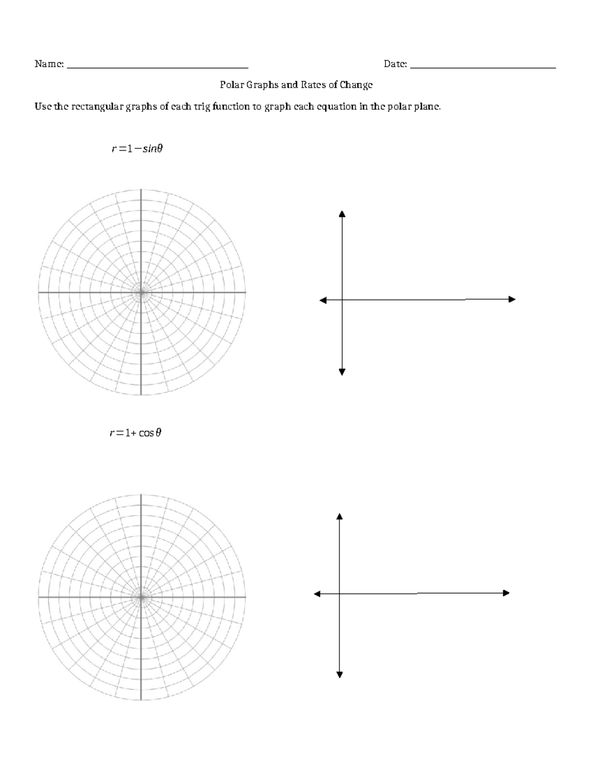 Polar Graphs and Rates of Change - Name ...