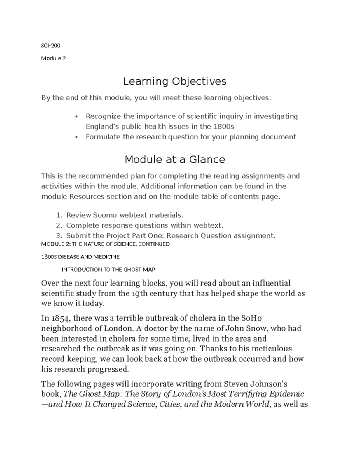 Notes - ####### SCI- ####### Module 2 Learning Objectives By the end of ...