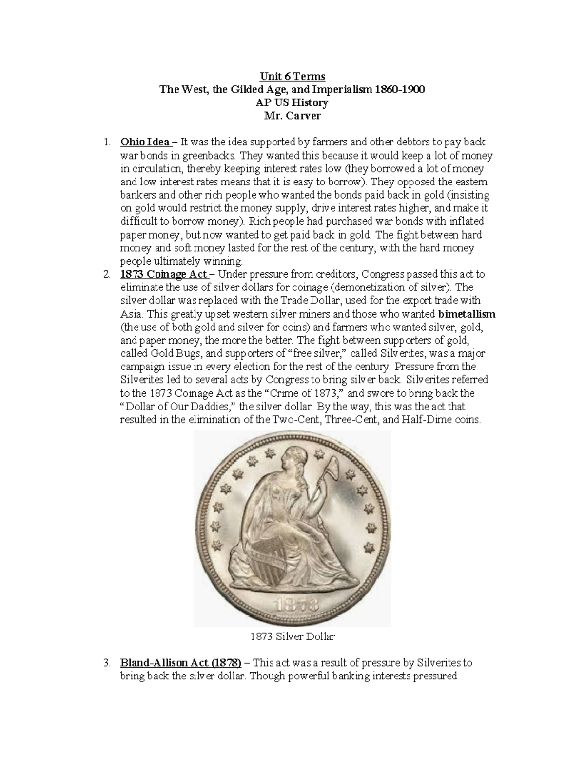 Unit 6 Study Guide: The West, Gilded Age, & Imperialism AP US History ...